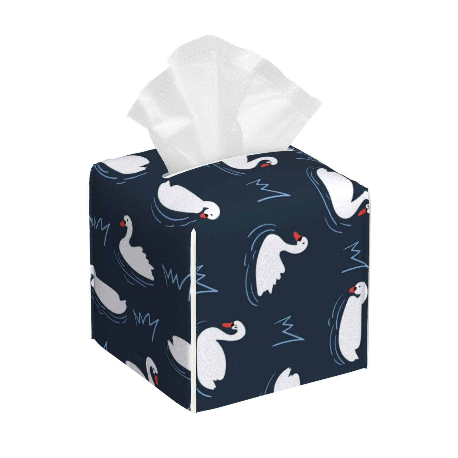 Logiee Tissue Box Cover 5X5X5'' PU Leather Tissue Holder Square Tissue ...