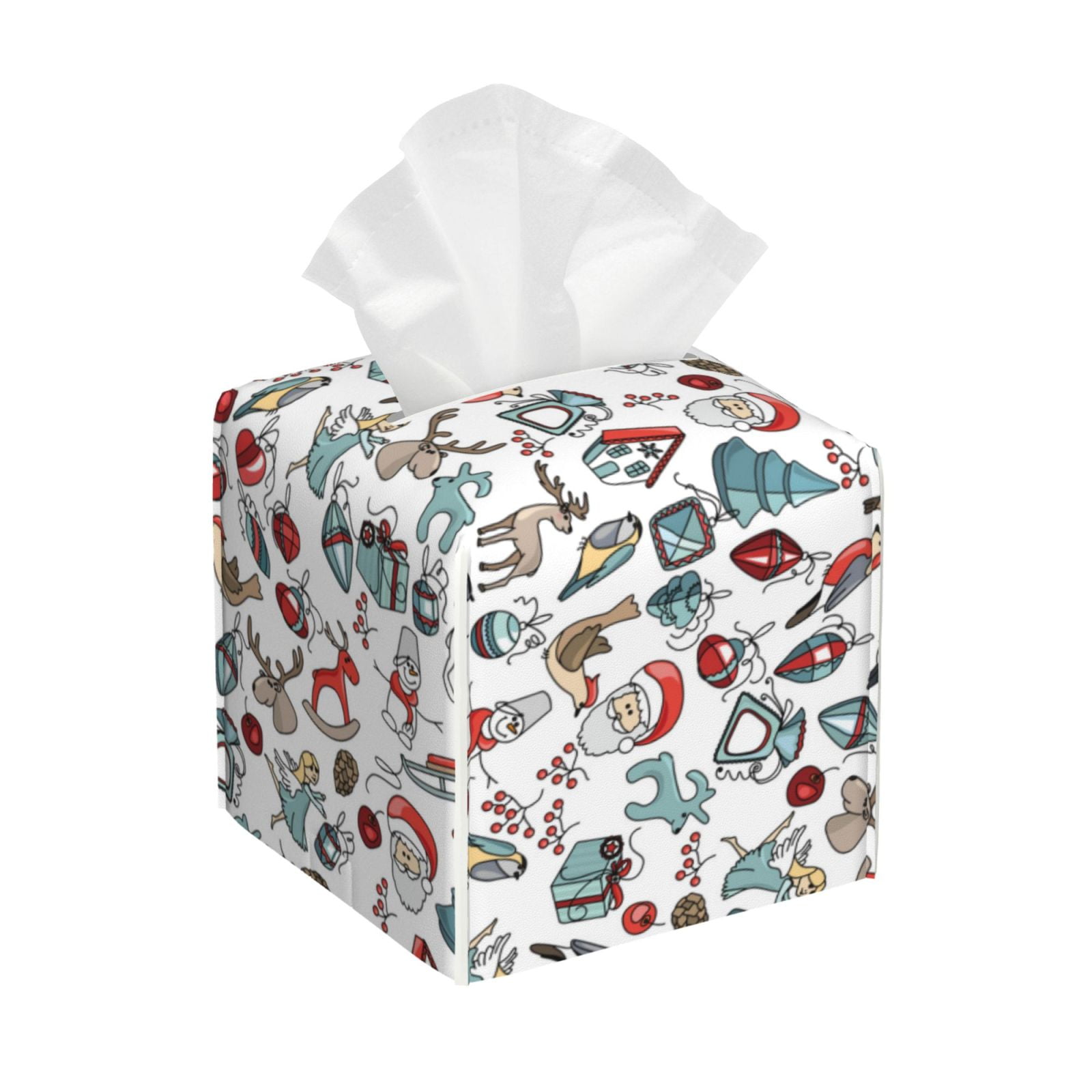 Logiee Tissue Box Cover 5X5X5'' PU Leather Tissue Holder Square Tissue ...
