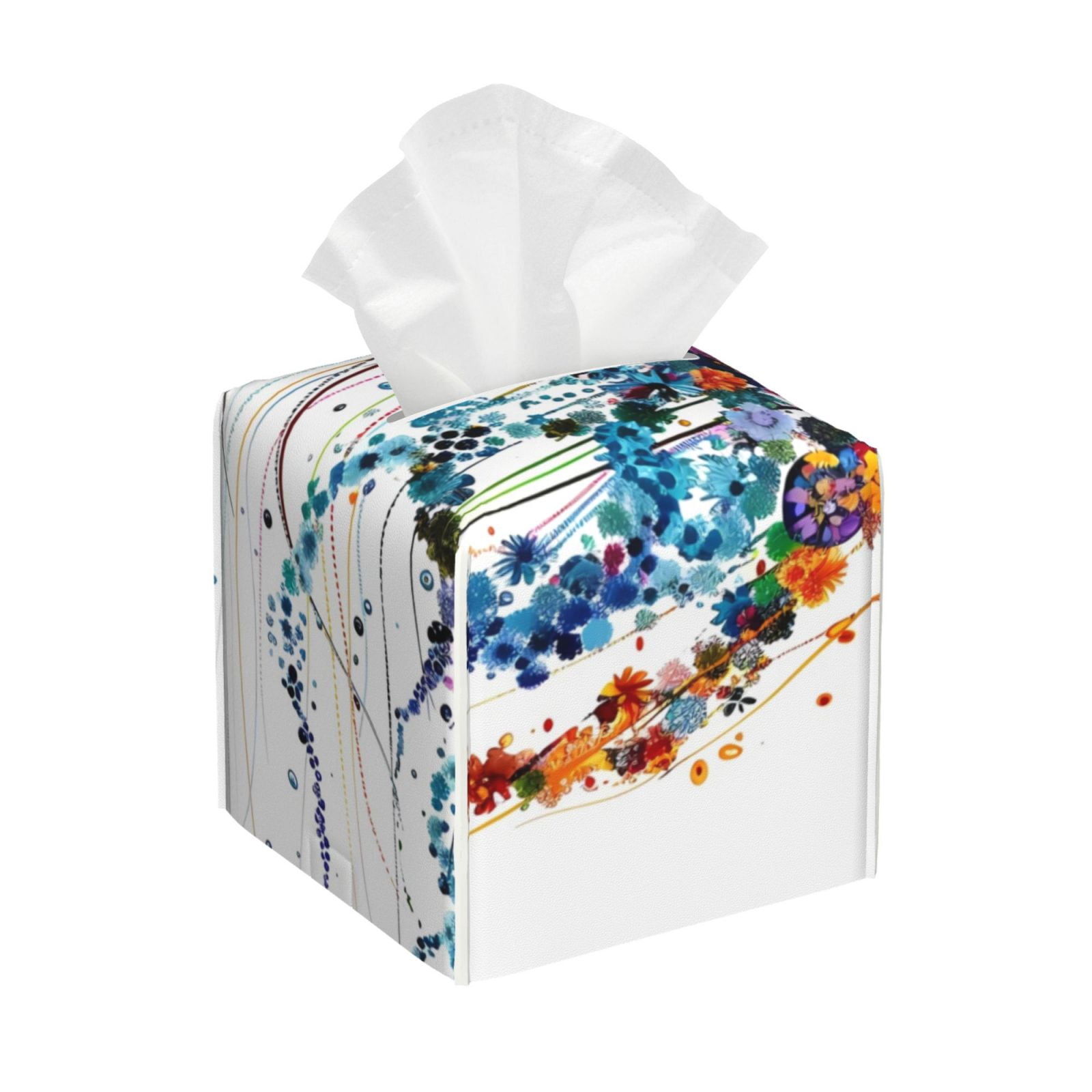 Logiee Tissue Box Cover 5X5X5'' PU Leather Tissue Holder Square Tissue ...