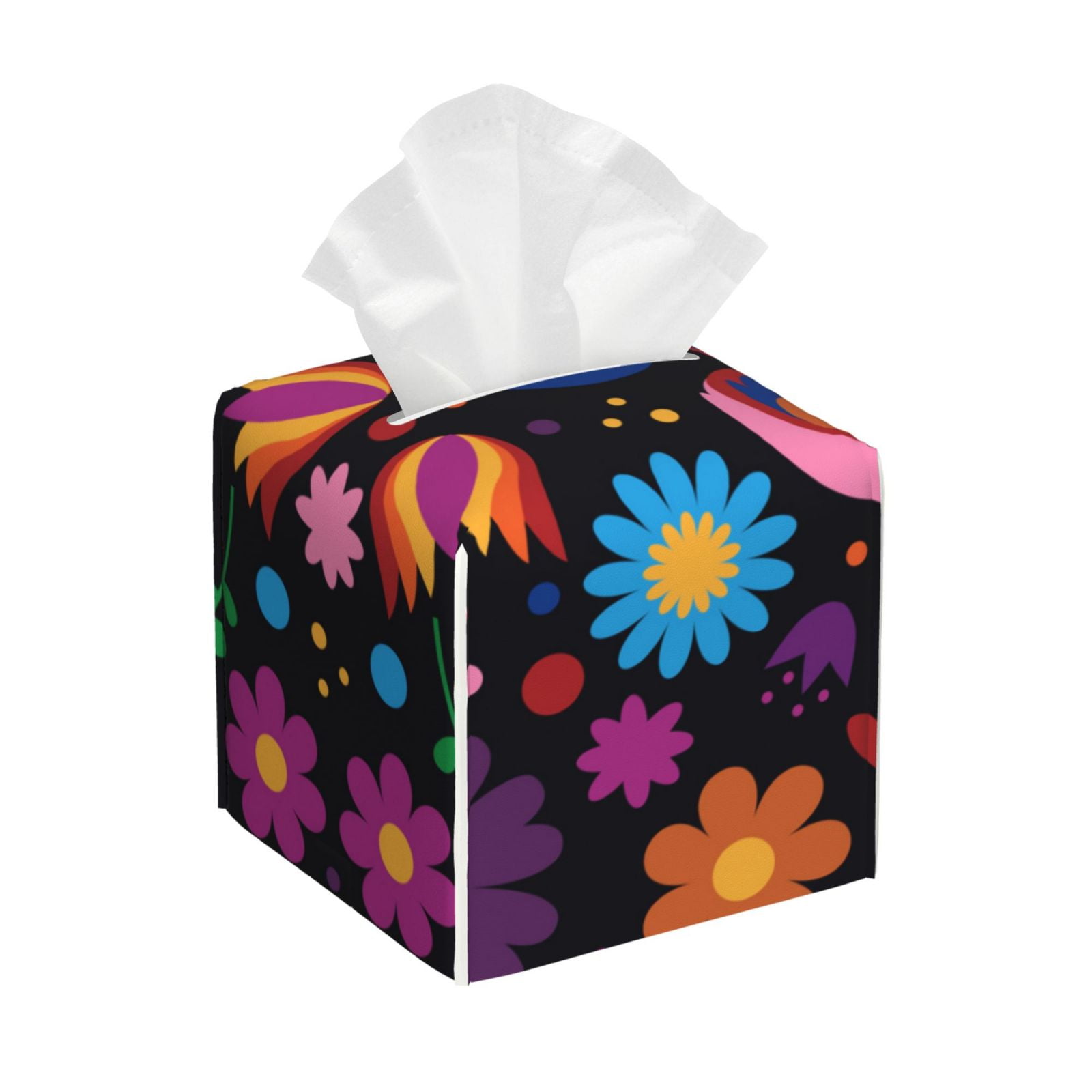 Logiee Tissue Box Cover 5X5X5'' PU Leather Tissue Holder Square Tissue ...