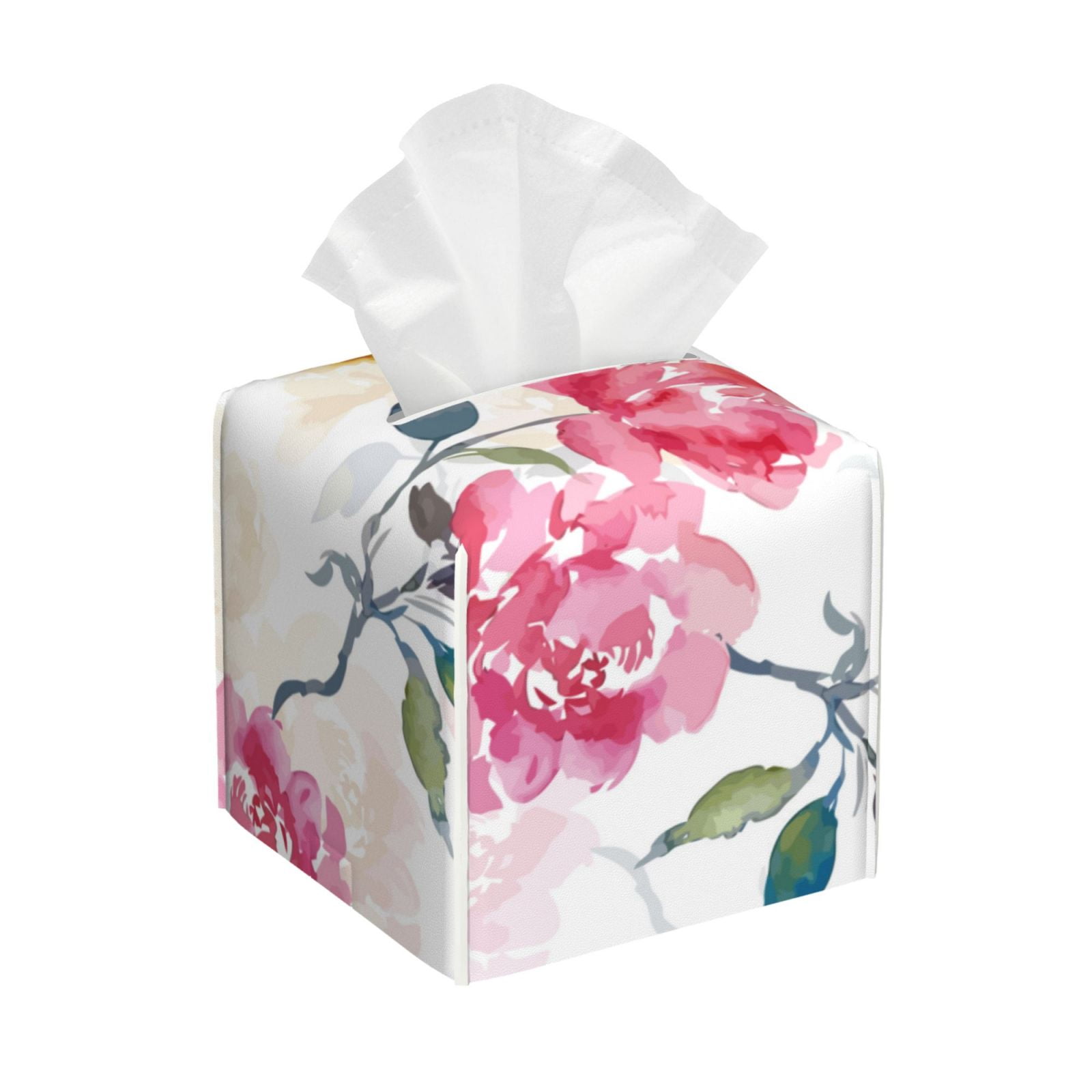 Logiee Tissue Box Cover 5X5X5'' PU Leather Tissue Holder Square Tissue ...