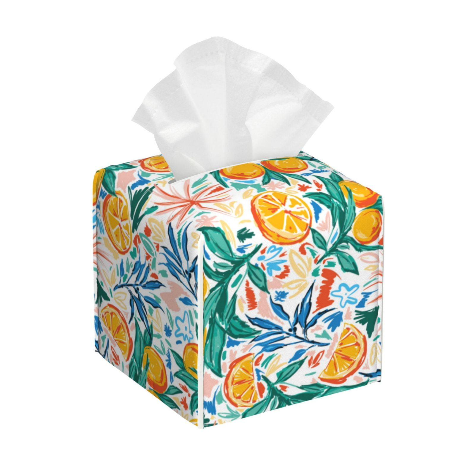 Logiee Tissue Box Cover 5X5X5'' PU Leather Tissue Holder Square Tissue ...