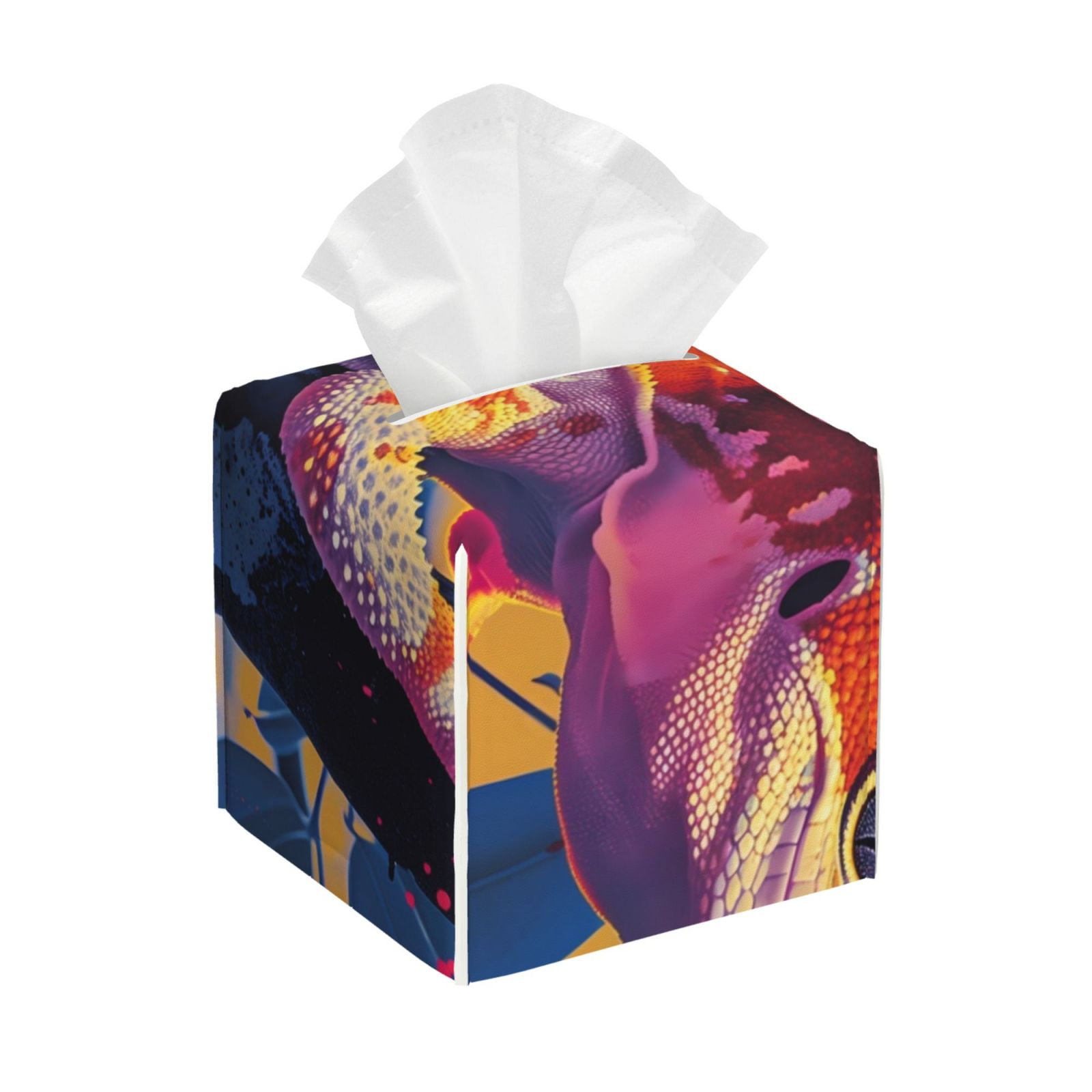 Logiee Tissue Box Cover 5X5X5'' PU Leather Tissue Holder Square Tissue ...