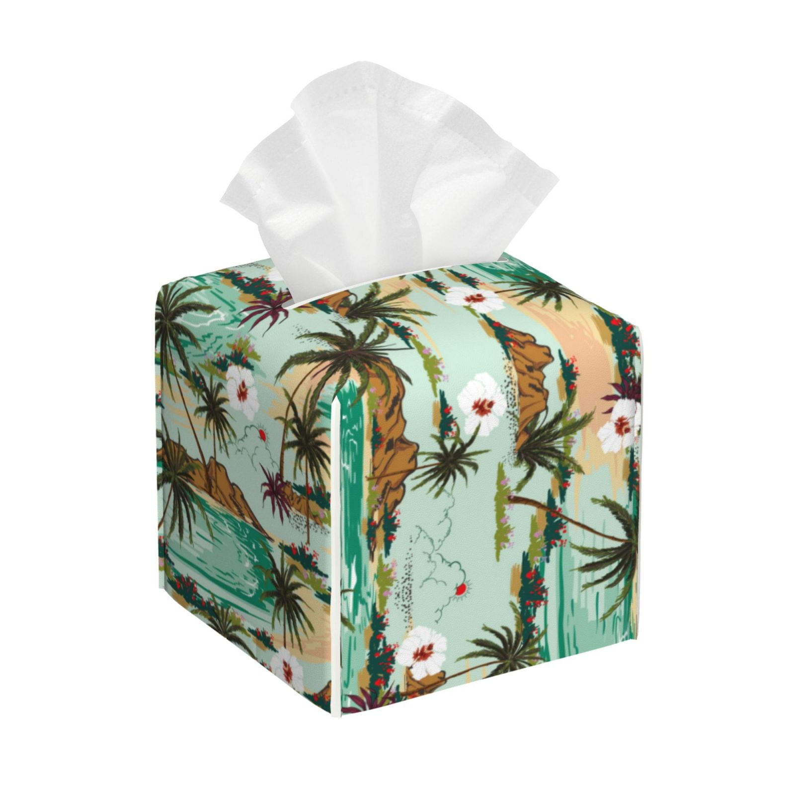 Logiee Tissue Box Cover 5X5X5'' PU Leather Tissue Holder Square Tissue ...