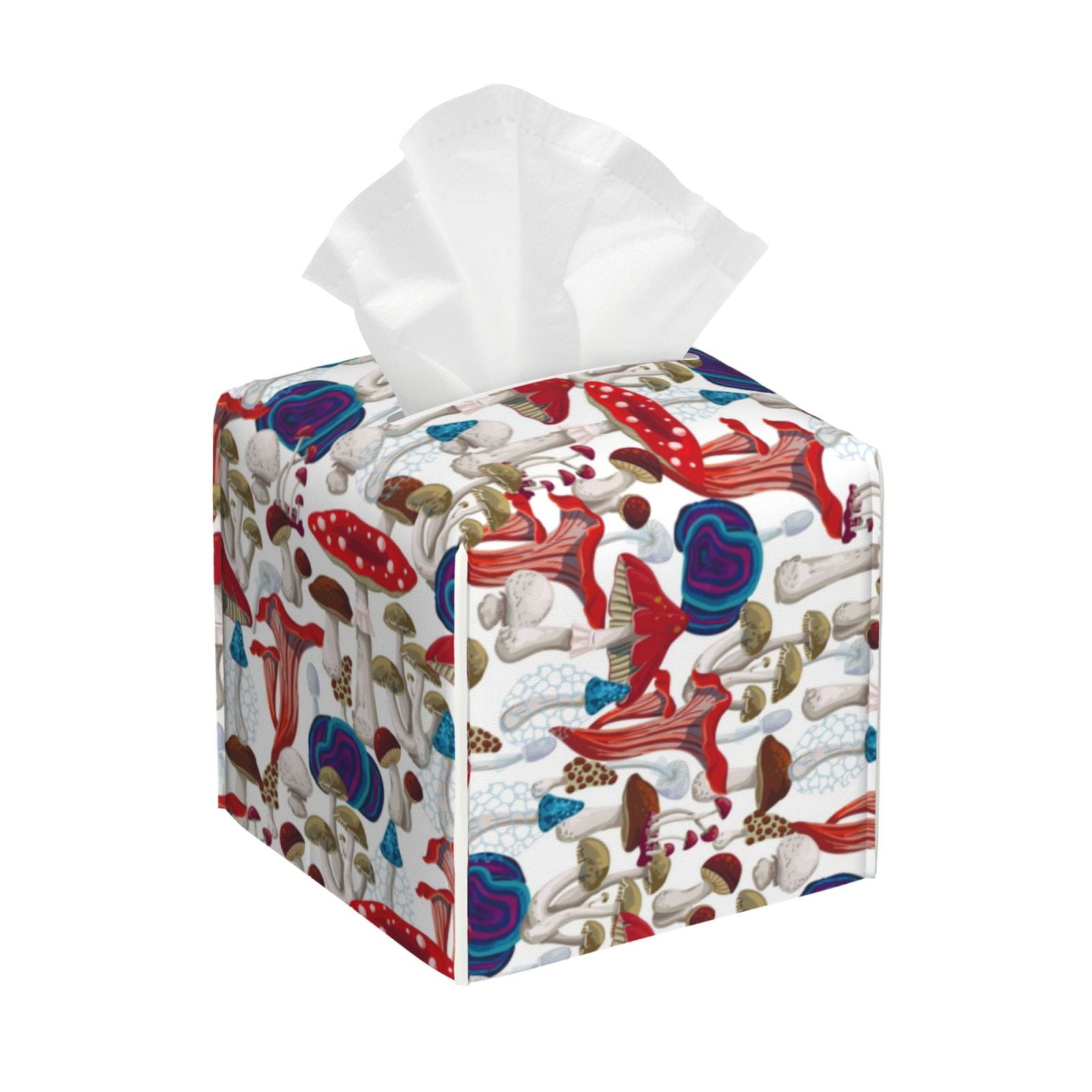 Logiee Tissue Box Cover 5X5X5'' PU Leather Tissue Holder Square Tissue ...