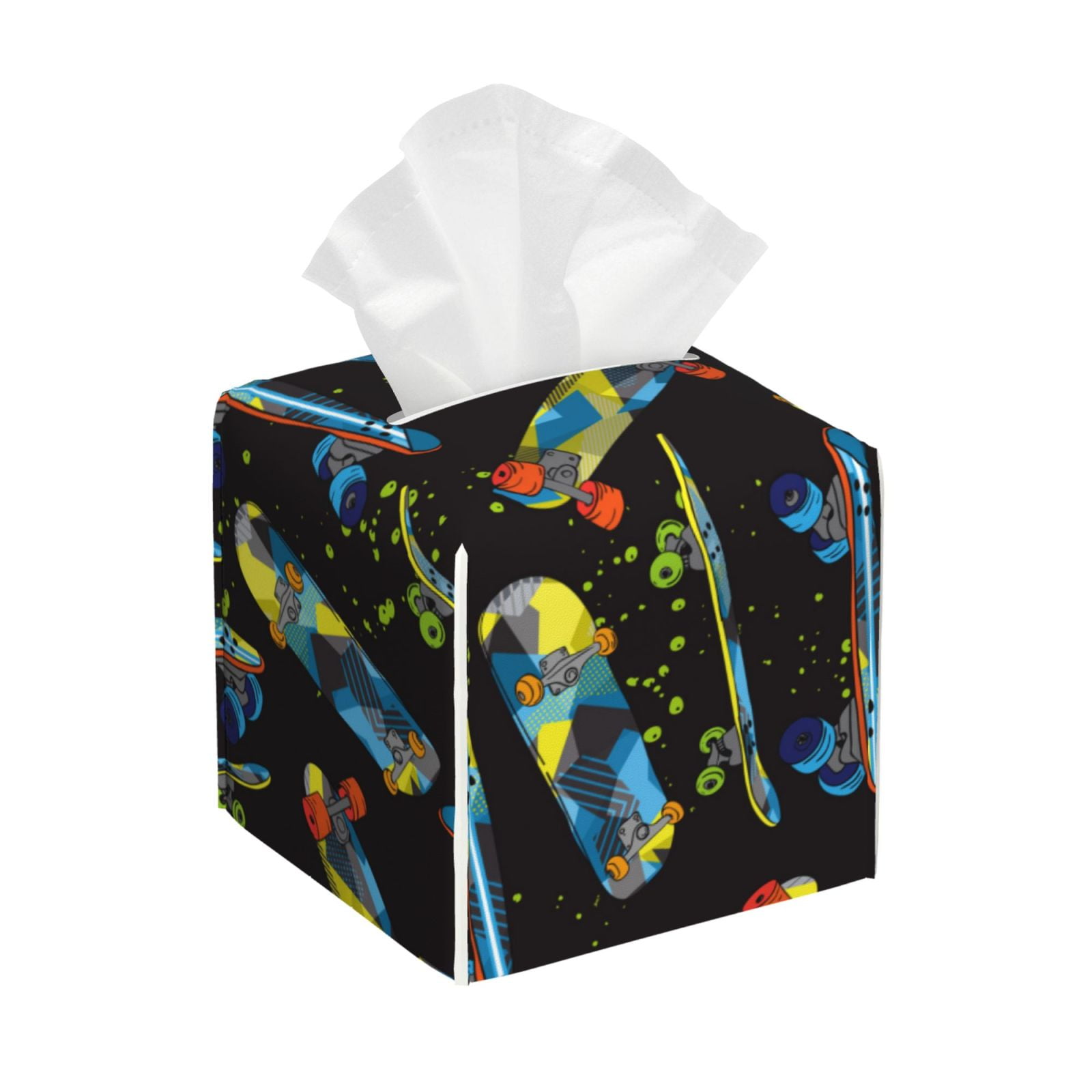 Logiee Tissue Box Cover 5X5X5'' PU Leather Tissue Holder Square Tissue ...