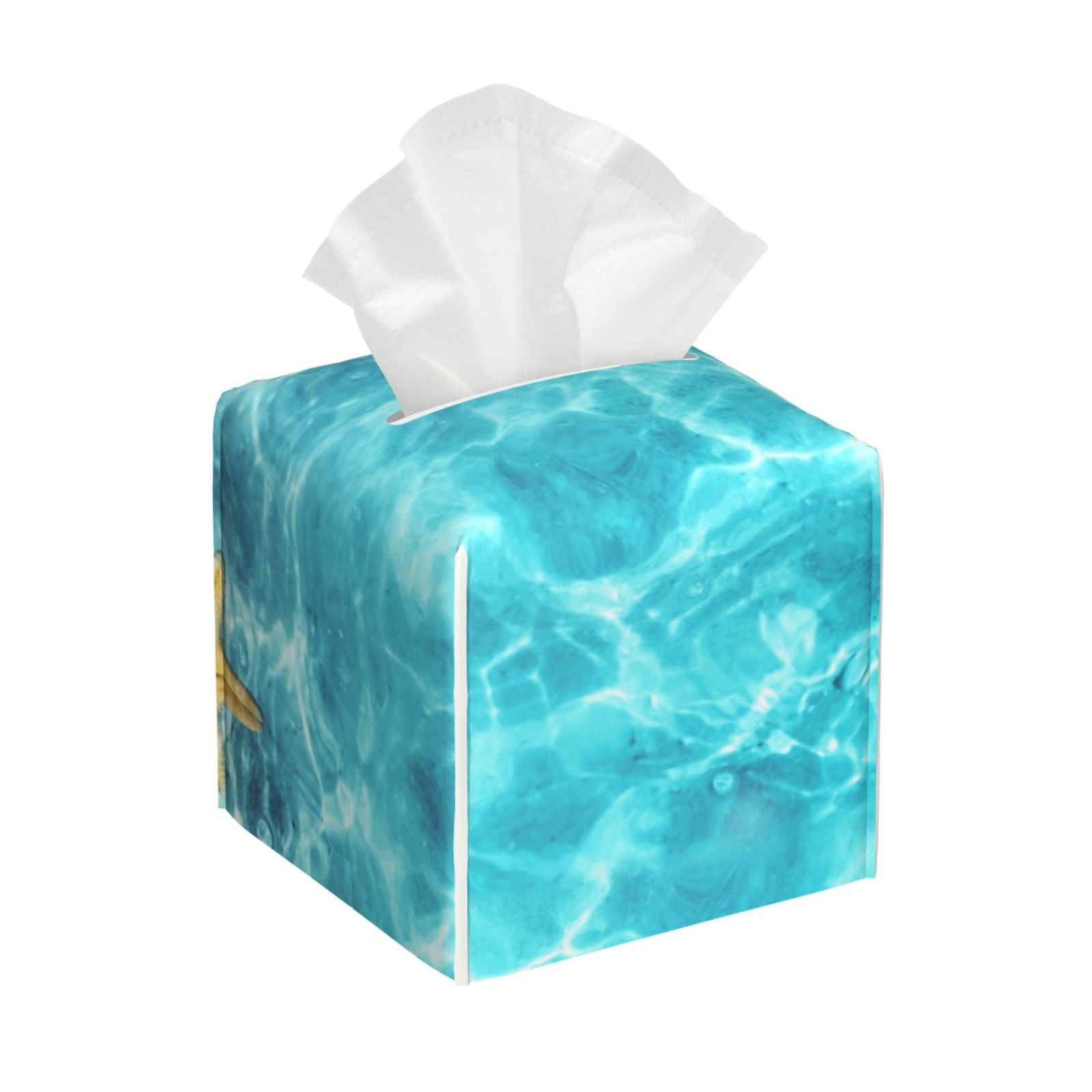 Logiee Tissue Box Cover 5X5X5'' PU Leather Tissue Holder Square Tissue ...