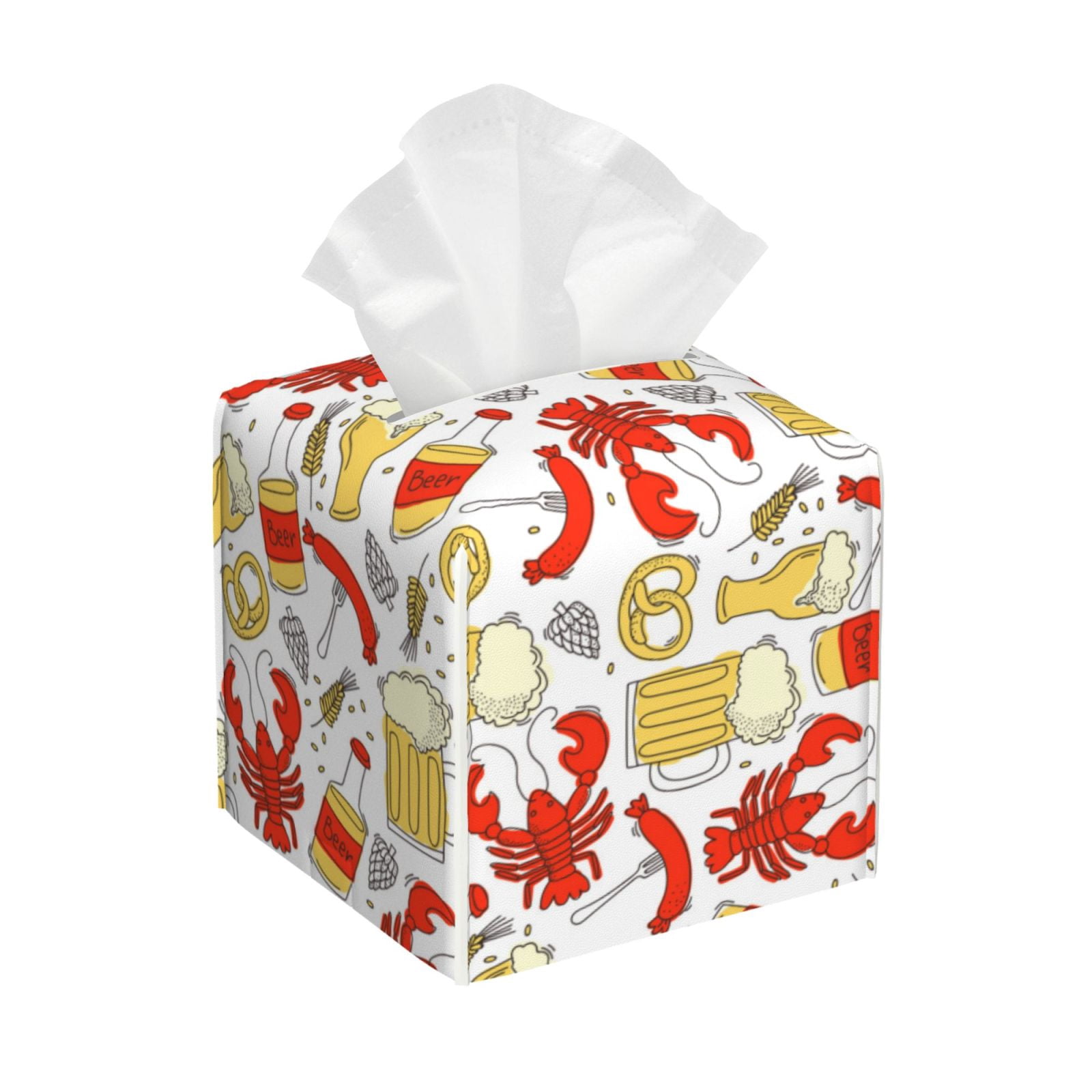 Logiee Tissue Box Cover 5X5X5'' PU Leather Tissue Holder Square Tissue ...