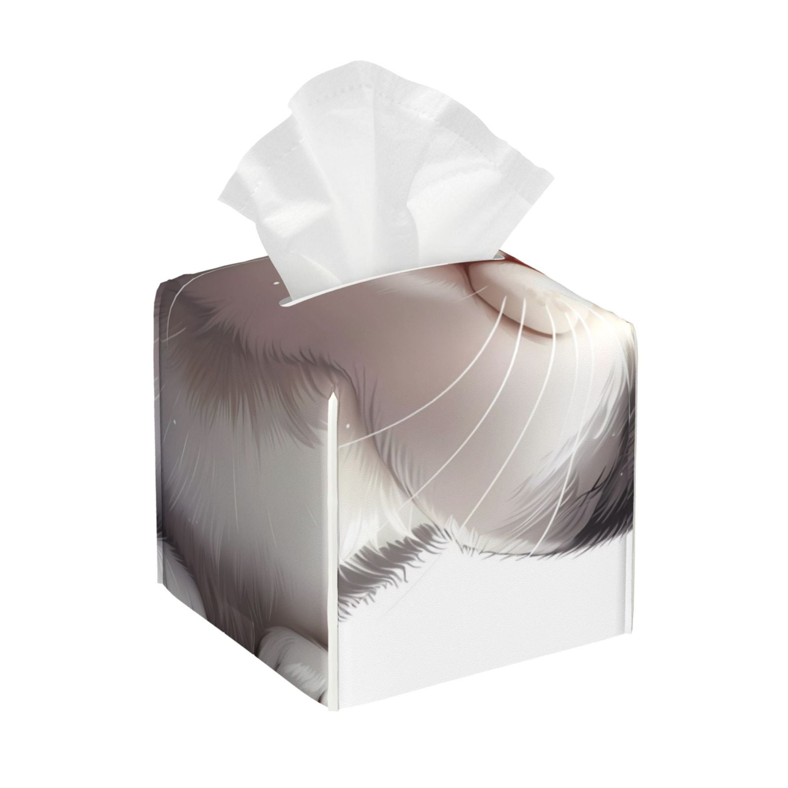 Logiee Tissue Box Cover 5X5X5'' PU Leather Tissue Holder Square Tissue ...
