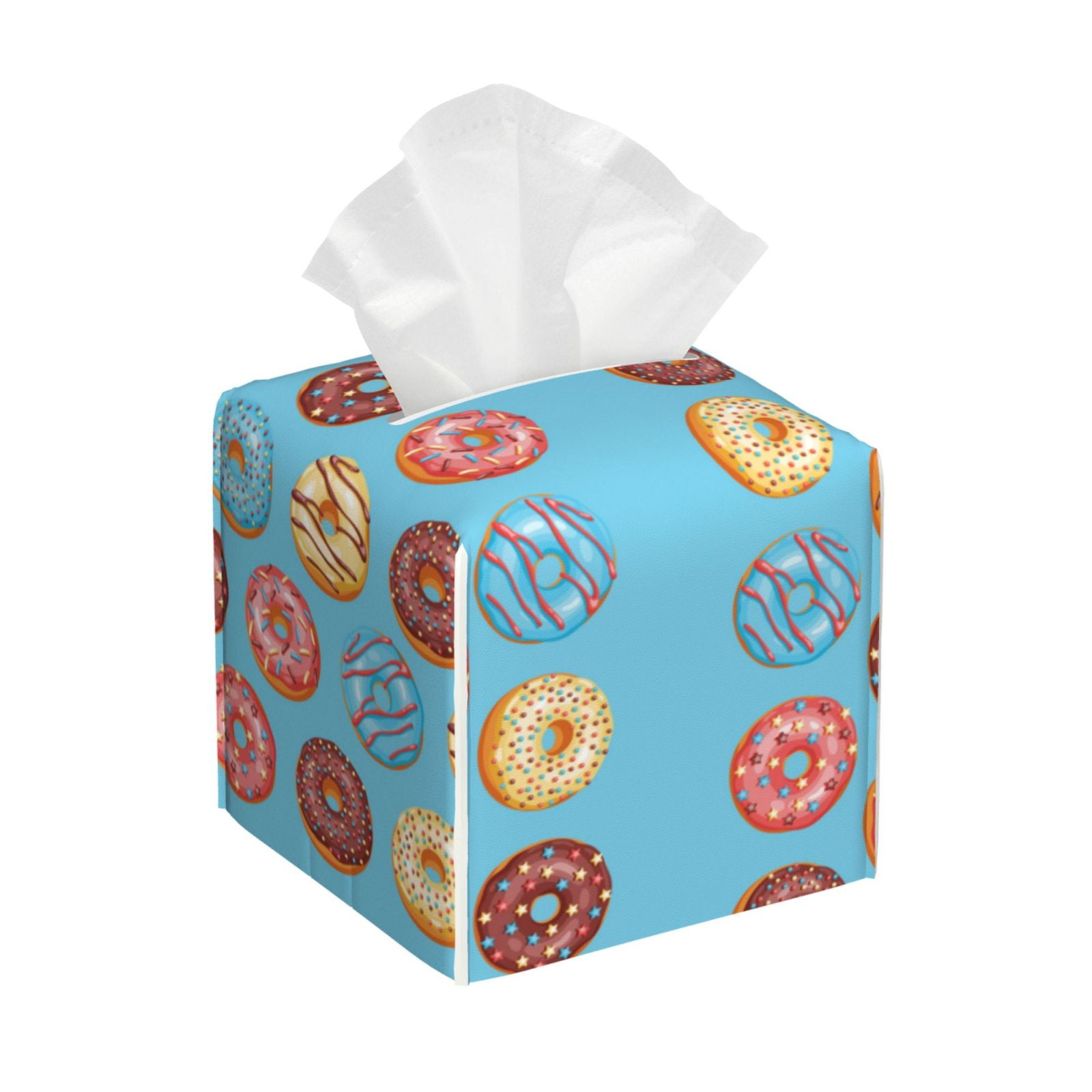 Logiee Tissue Box Cover 5X5X5'' PU Leather Tissue Holder Square Tissue ...