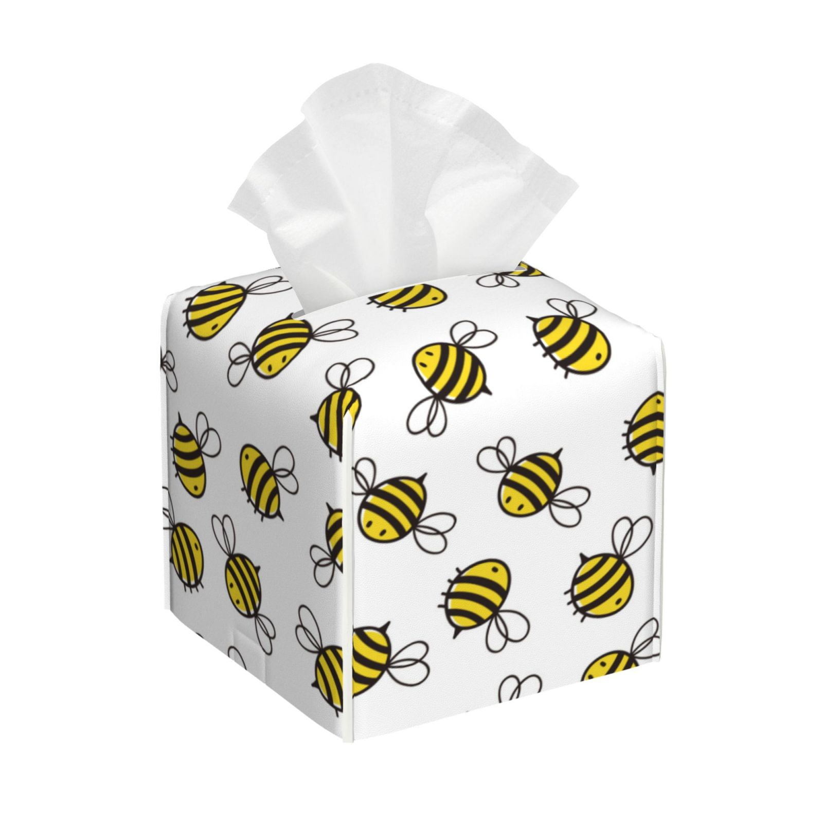 Logiee Tissue Box Cover 5X5X5'' PU Leather Tissue Holder Square Tissue ...