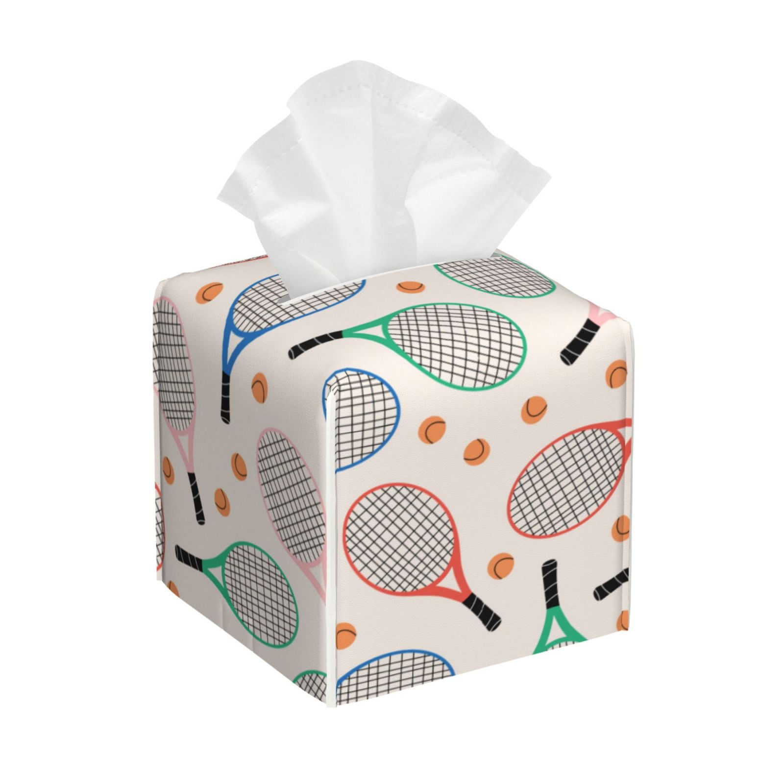 Logiee Tissue Box Cover 5X5X5'' PU Leather Tissue Holder Square Tissue ...