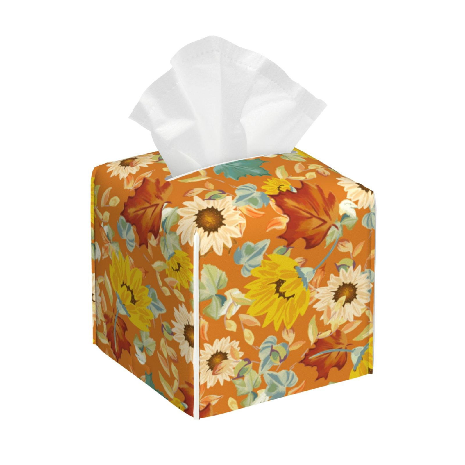 Logiee Tissue Box Cover 5X5X5'' PU Leather Tissue Holder Square Tissue ...