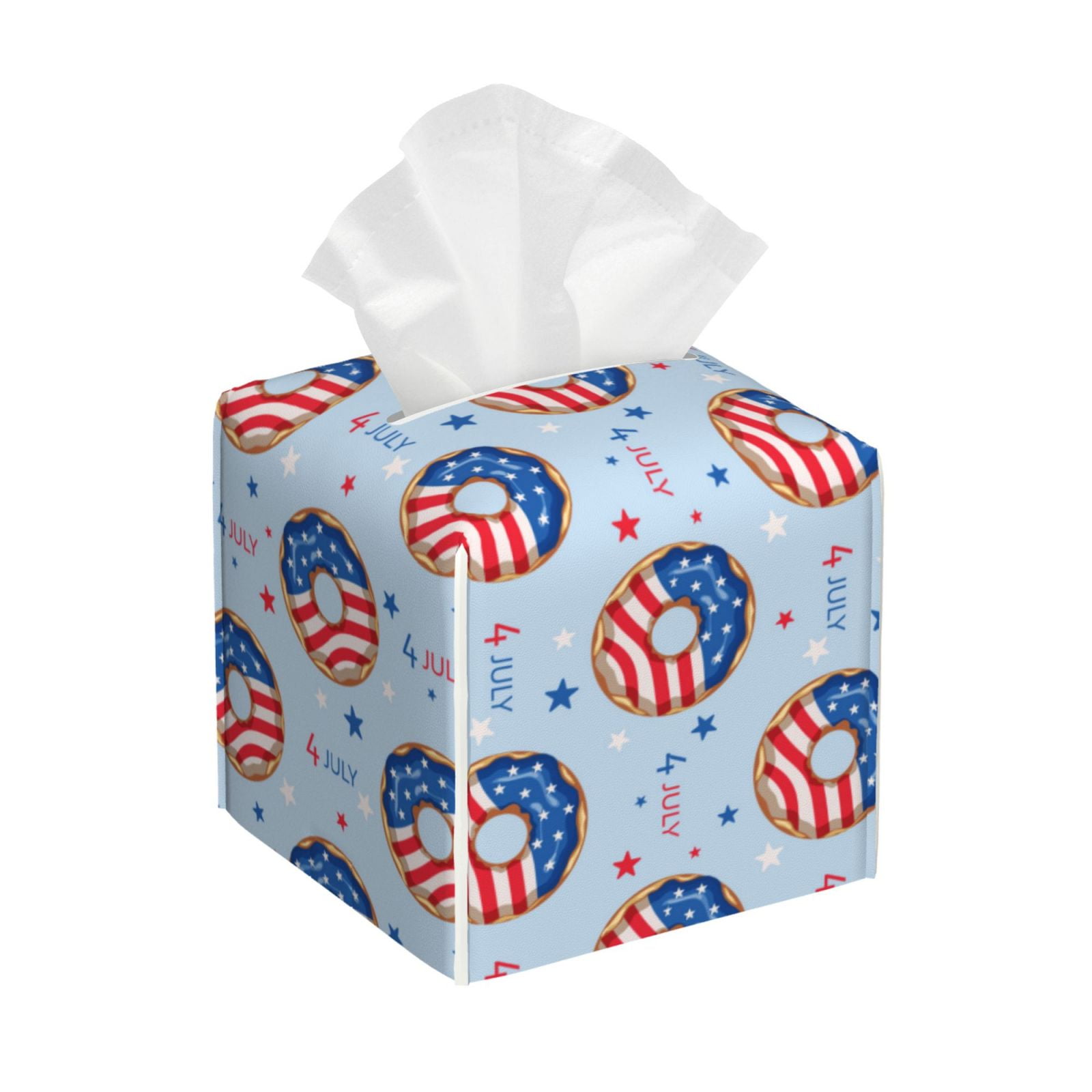 Logiee Tissue Box Cover 5X5X5'' PU Leather Tissue Holder Square Tissue ...