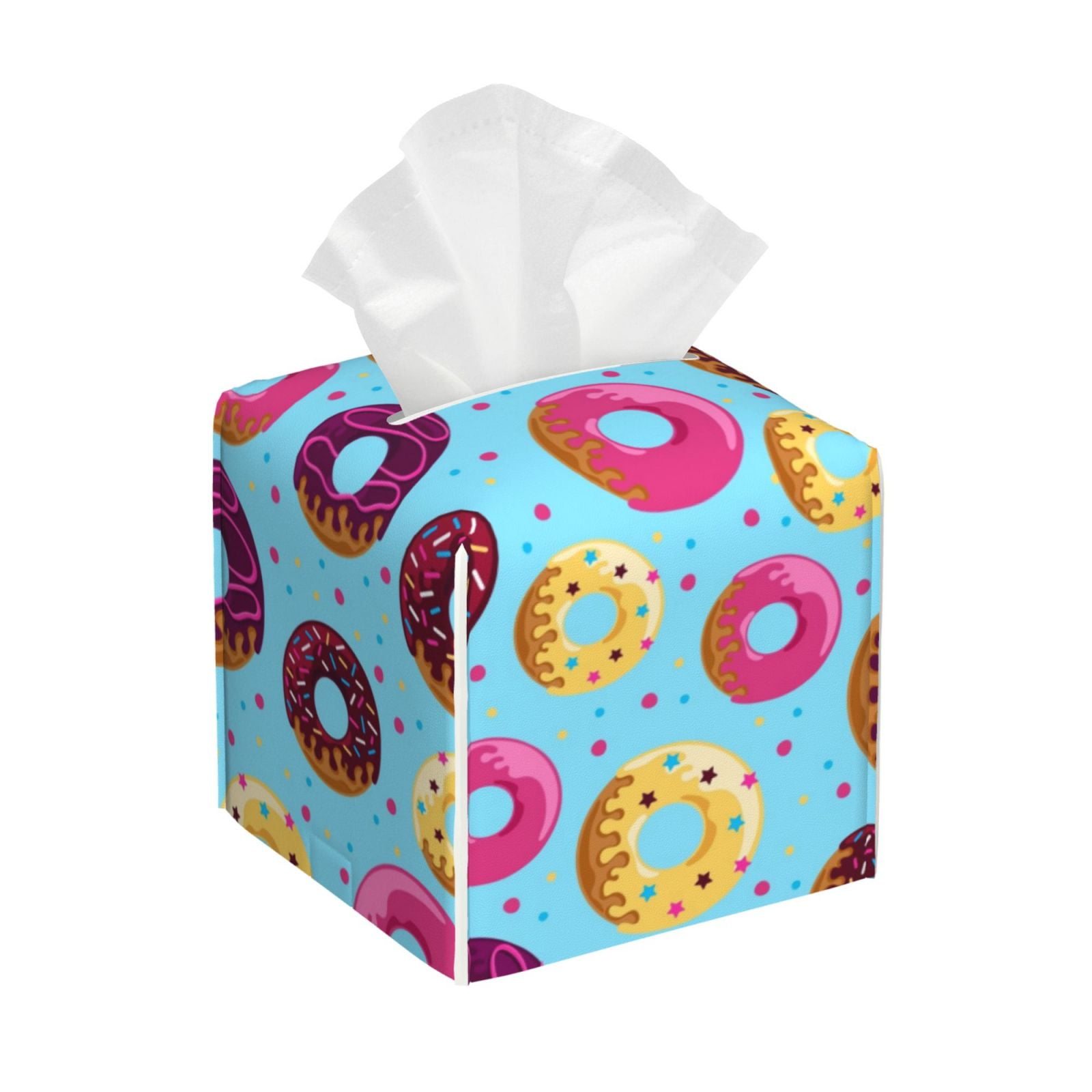 Logiee Tissue Box Cover 5X5X5'' PU Leather Tissue Holder Square Tissue ...