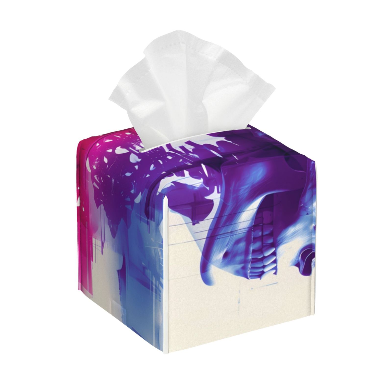 Logiee Tissue Box Cover 5X5X5'' PU Leather Tissue Holder Square Tissue ...