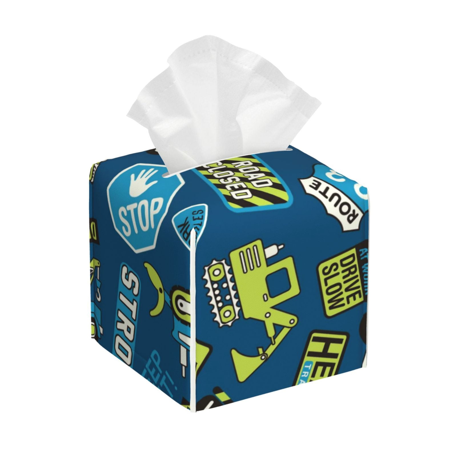 Logiee Tissue Box Cover 5X5X5'' PU Leather Tissue Holder Square Tissue ...