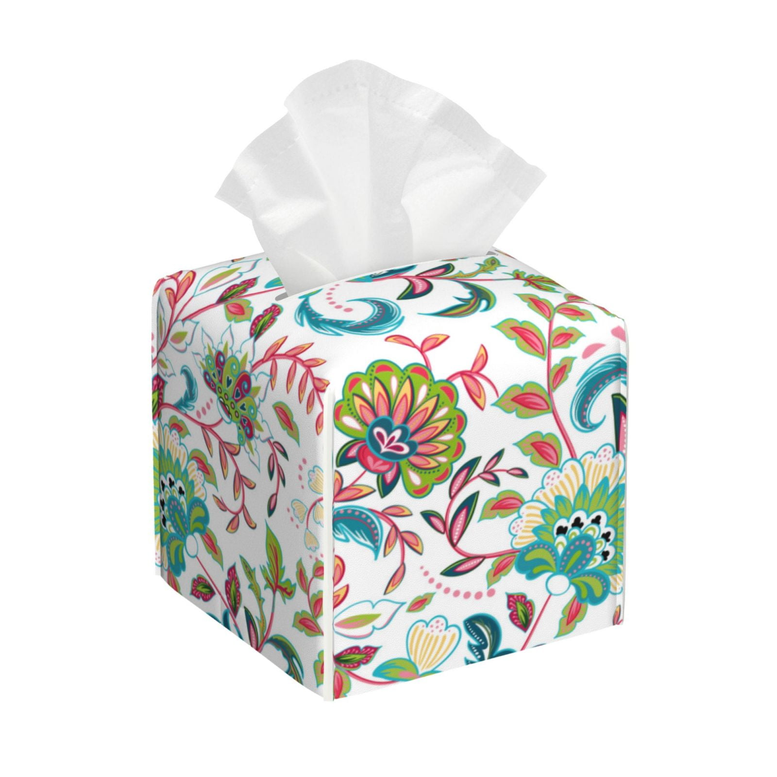 Logiee Tissue Box Cover 5X5X5'' PU Leather Tissue Holder Square Tissue ...