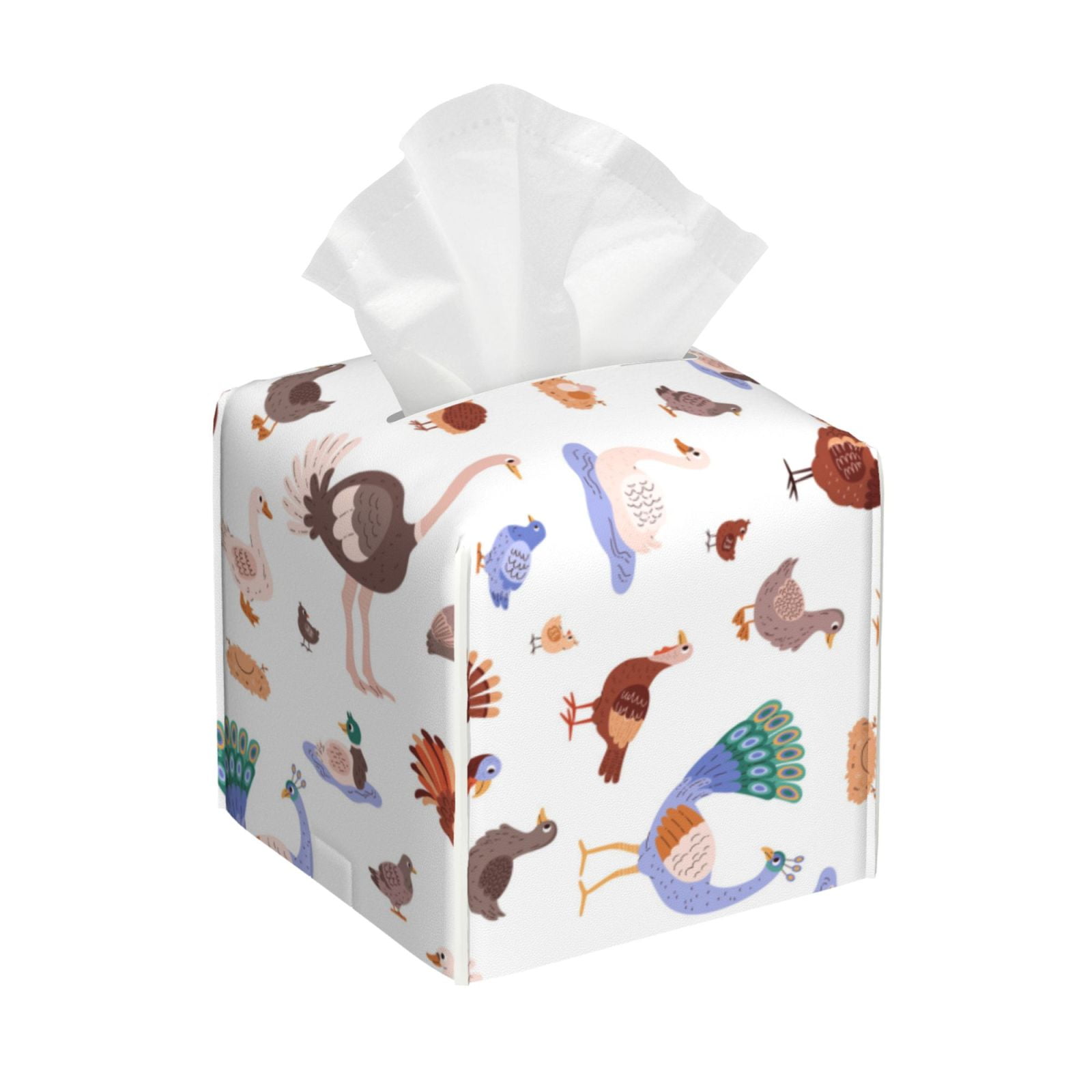 Logiee Tissue Box Cover 5X5X5'' PU Leather Tissue Holder Square Tissue ...