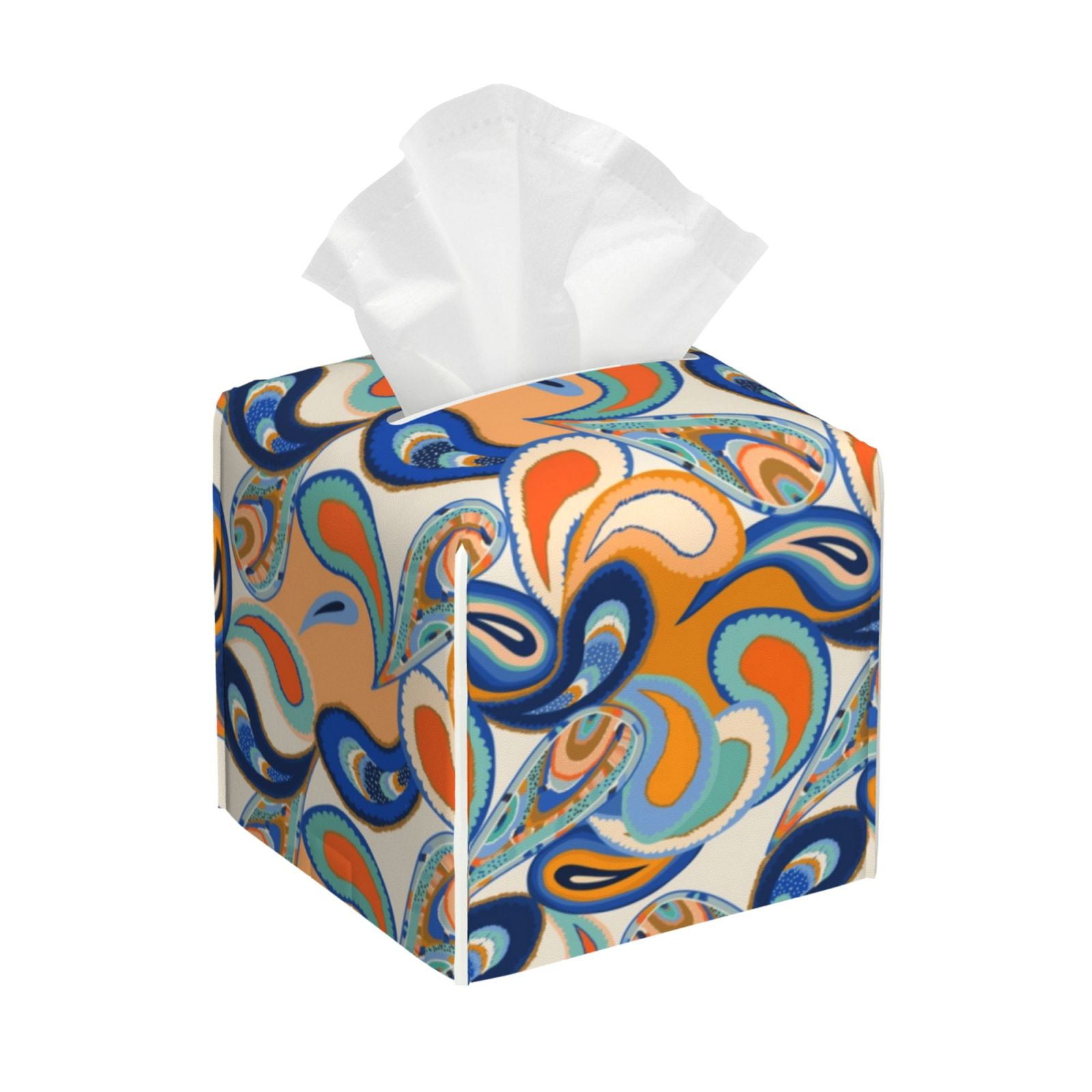 Logiee Tissue Box Cover 5X5X5'' PU Leather Tissue Holder Square Tissue ...