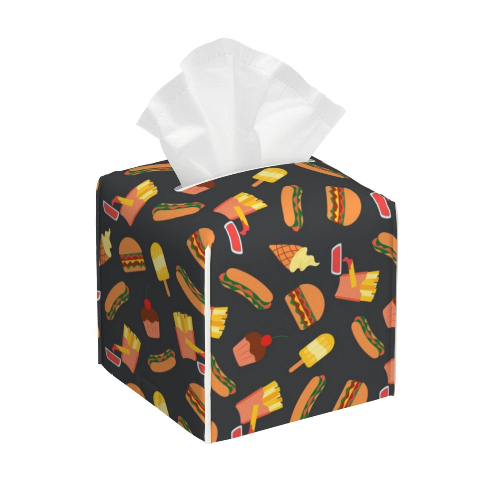 Logiee Tissue Box Cover 5X5X5'' PU Leather Tissue Holder Square Tissue ...