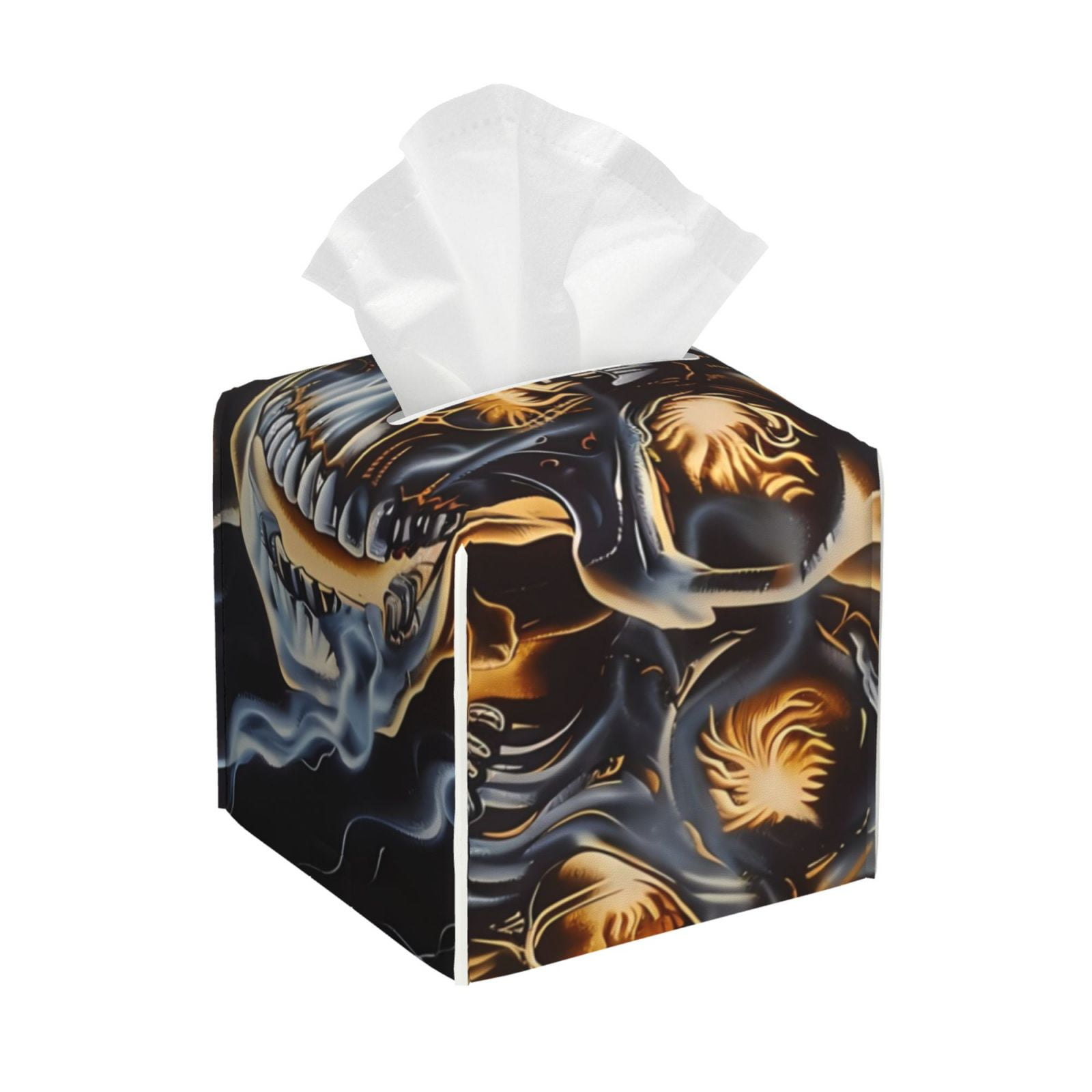 Logiee Tissue Box Cover 5X5X5'' PU Leather Tissue Holder Square Tissue ...
