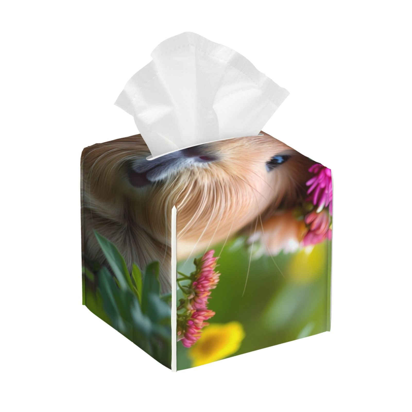 Logiee Tissue Box Cover 5X5X5'' PU Leather Tissue Holder Square Tissue ...