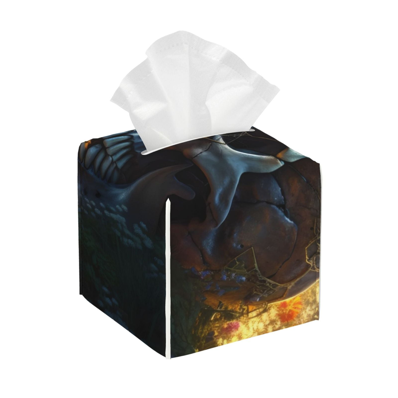 Logiee Tissue Box Cover 5X5X5'' PU Leather Tissue Holder Square Tissue ...