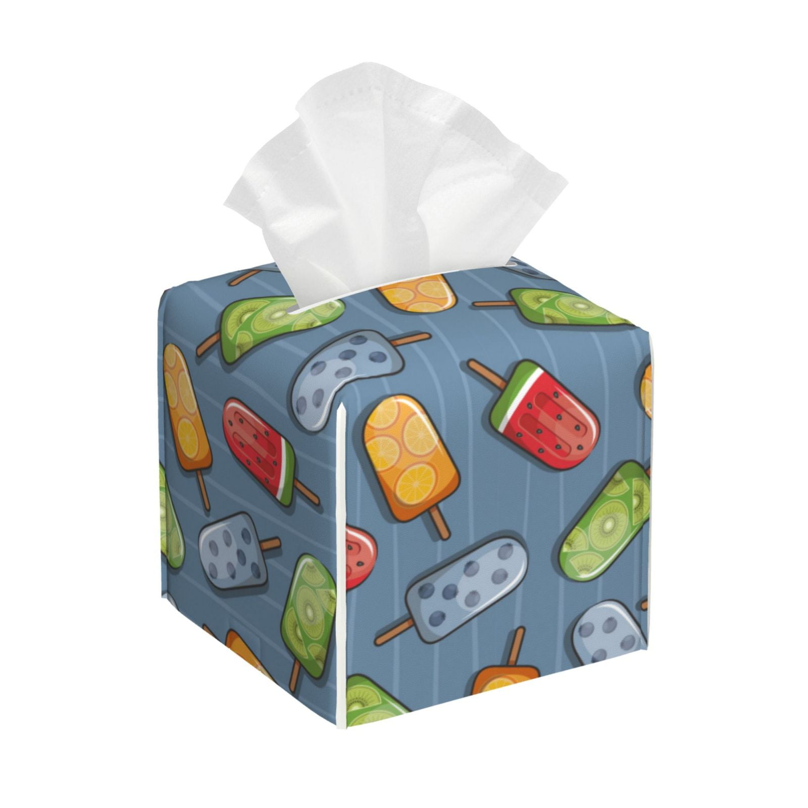 Logiee Tissue Box Cover 5X5X5'' PU Leather Tissue Holder Square Tissue ...