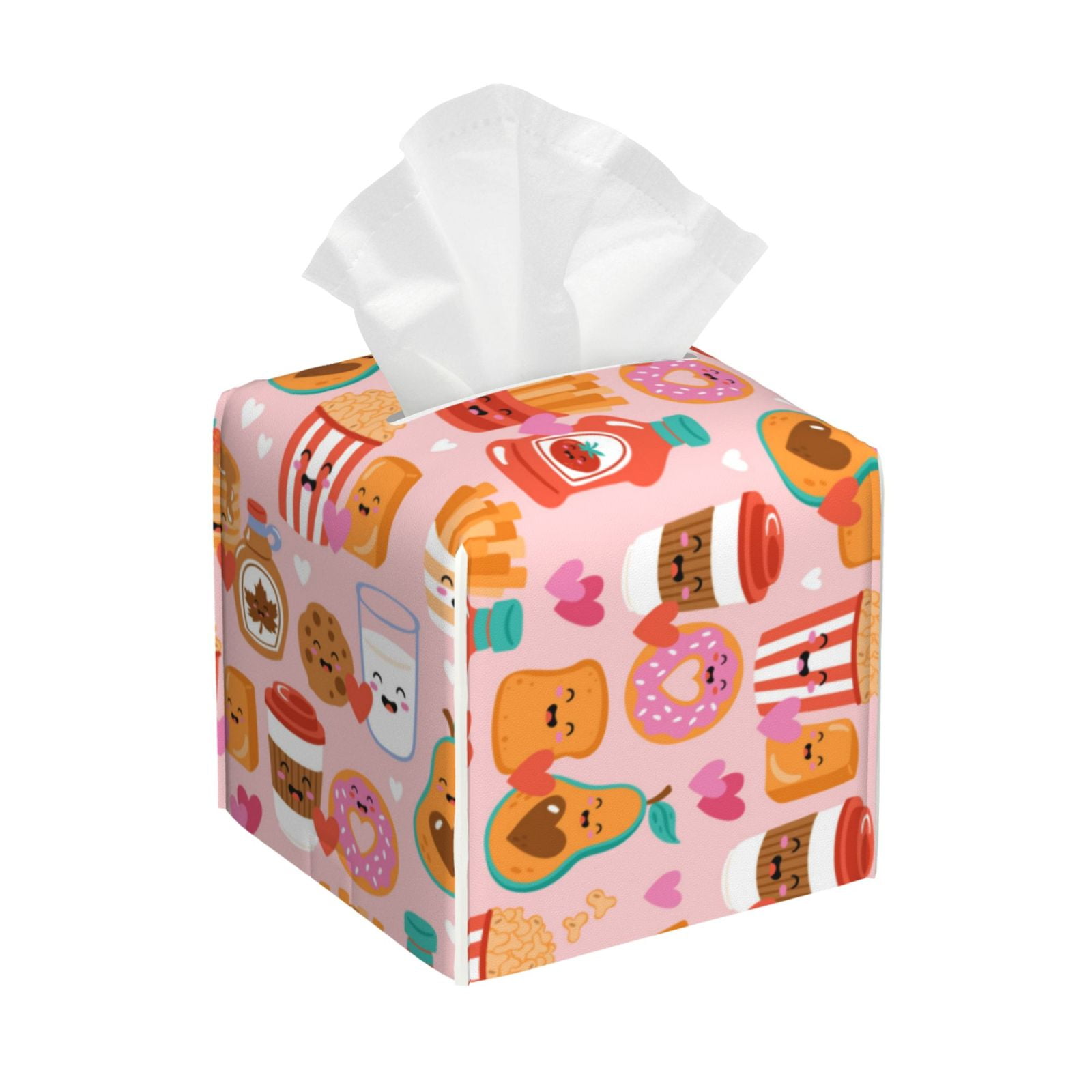 Logiee Tissue Box Cover 5X5X5'' PU Leather Tissue Holder Square Tissue ...