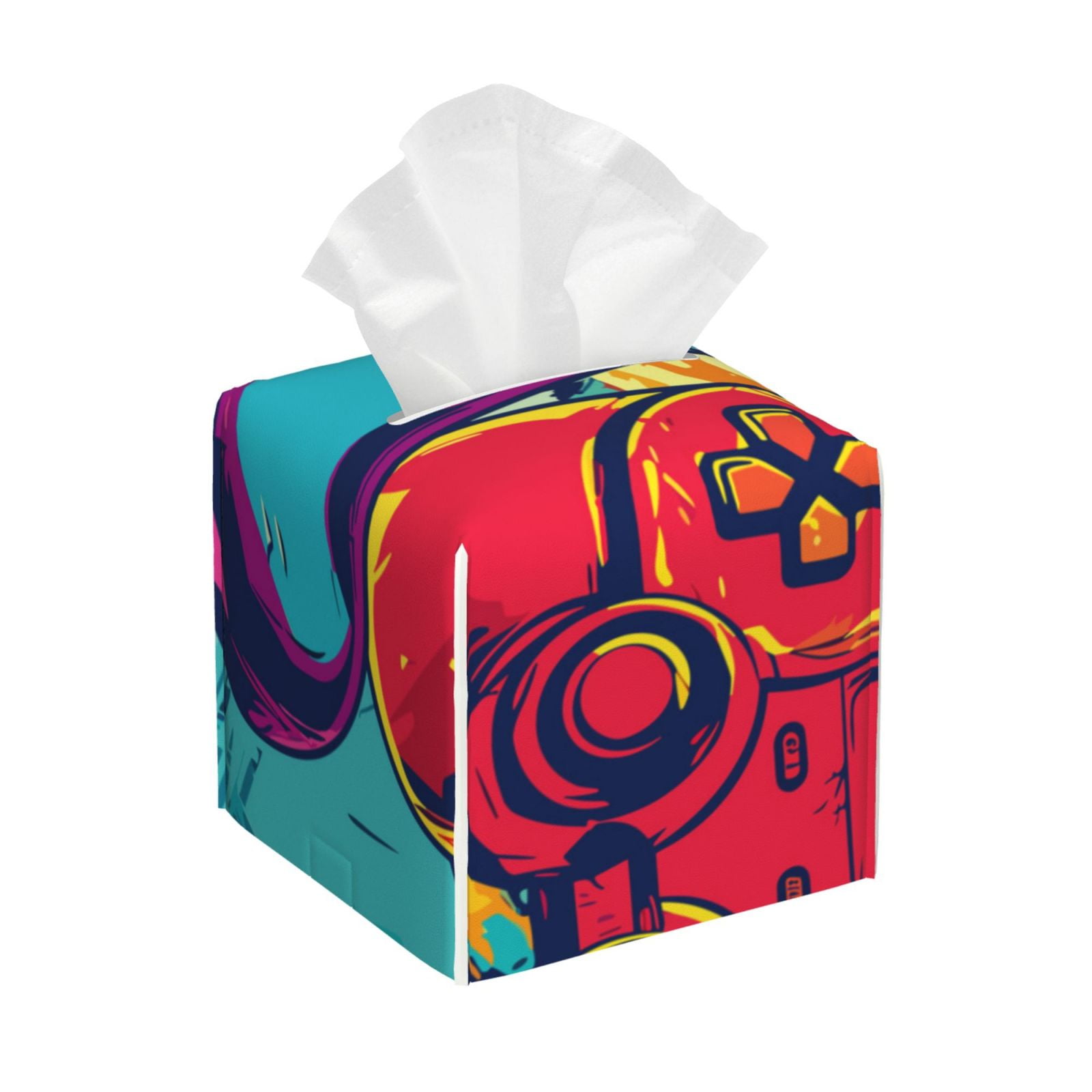 Logiee Tissue Box Cover 5X5X5'' PU Leather Tissue Holder Square Tissue ...