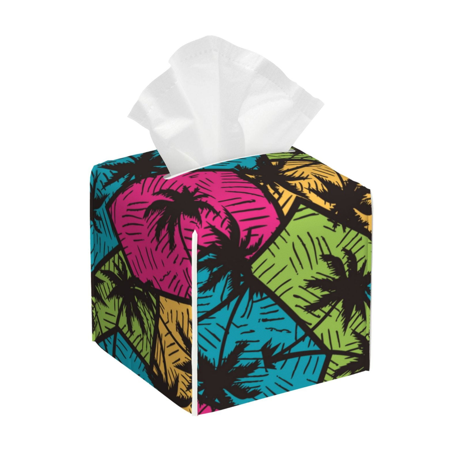 Logiee Tissue Box Cover 5X5X5'' PU Leather Tissue Holder Square Tissue ...