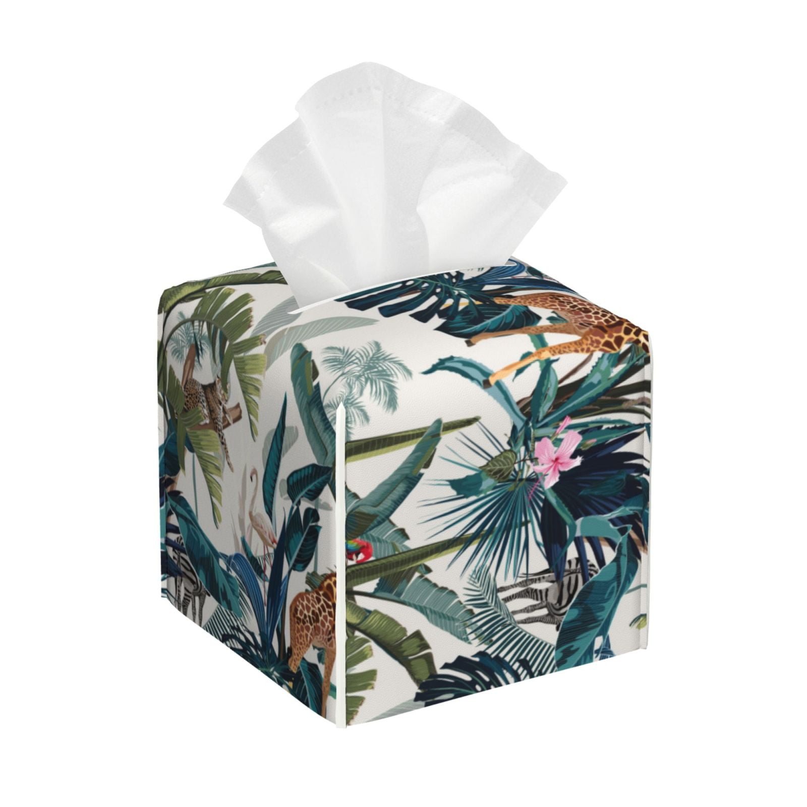Logiee Tissue Box Cover 5X5X5'' PU Leather Tissue Holder Square Tissue ...