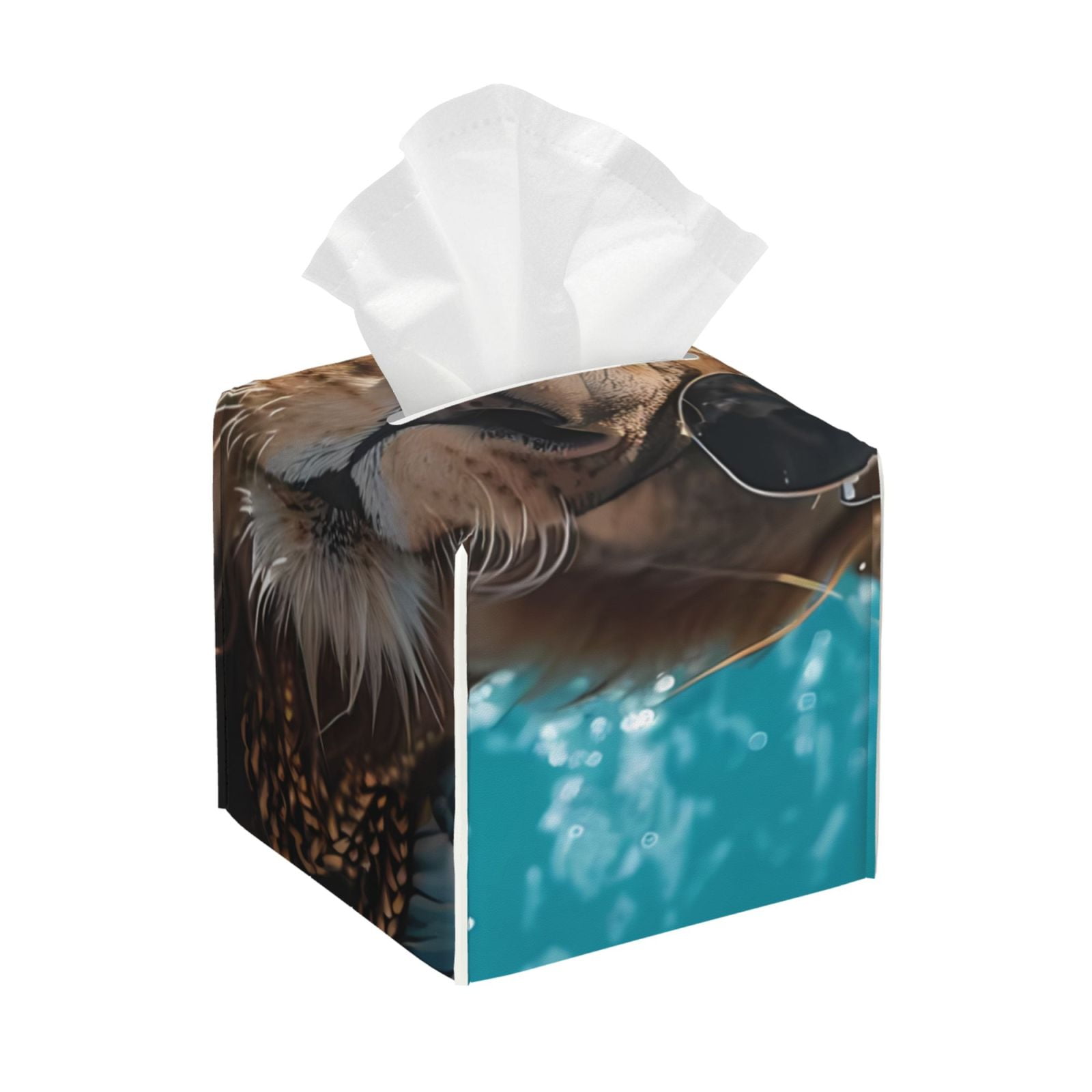 Logiee Tissue Box Cover 5X5X5'' PU Leather Tissue Holder Square Tissue ...