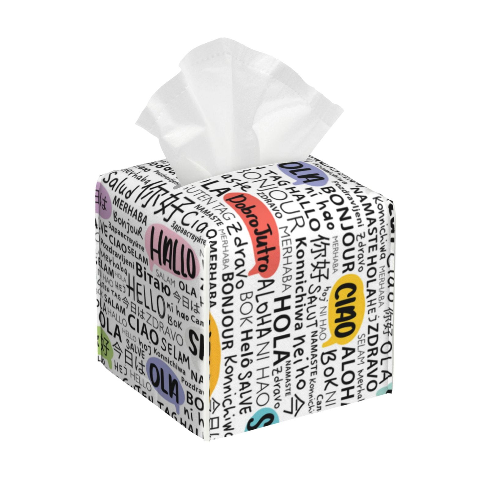 Logiee Tissue Box Cover 5X5X5'' PU Leather Tissue Holder Square Tissue ...