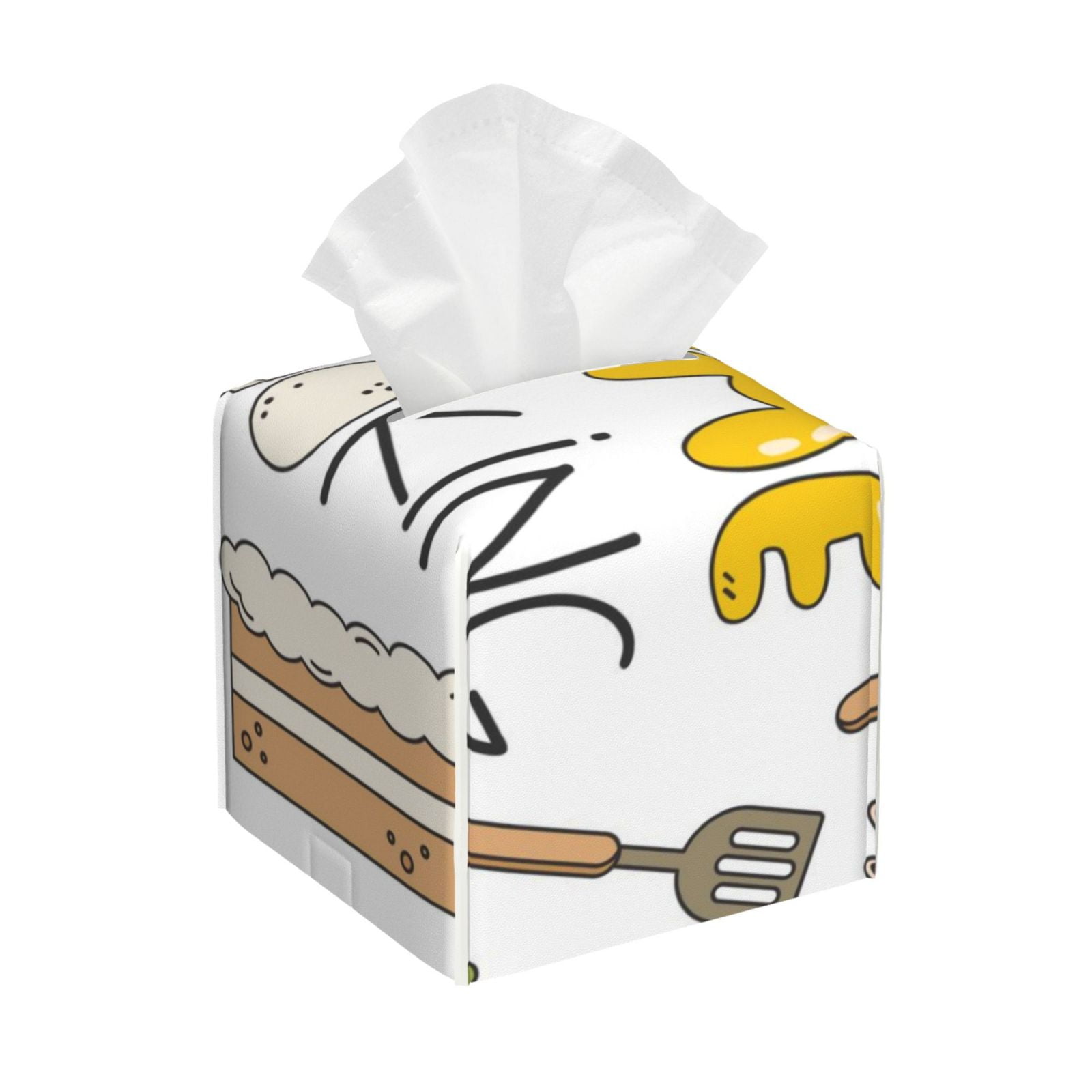 Logiee Tissue Box Cover 5X5X5'' PU Leather Tissue Holder Square Tissue ...