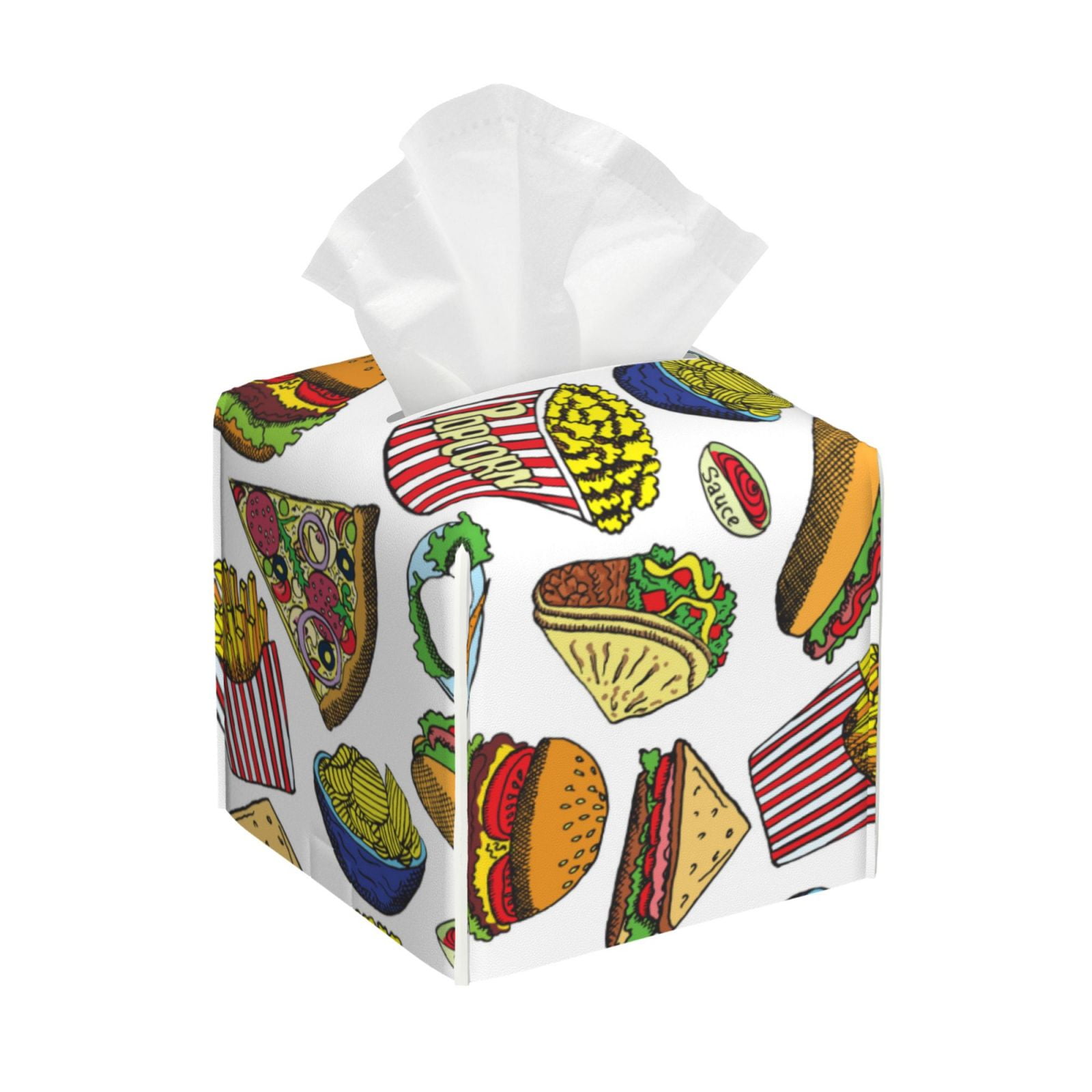 Logiee Tissue Box Cover 5X5X5'' PU Leather Tissue Holder Square Tissue ...