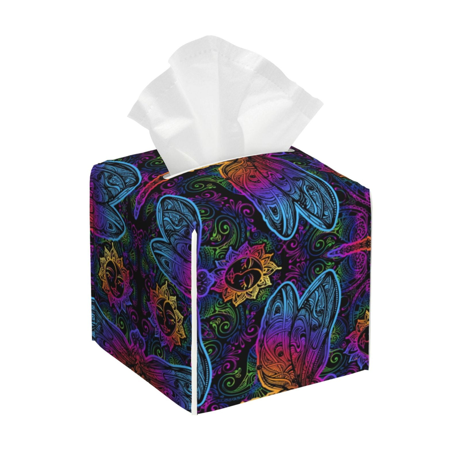 Logiee Tissue Box Cover 5X5X5'' PU Leather Tissue Holder Square Tissue ...