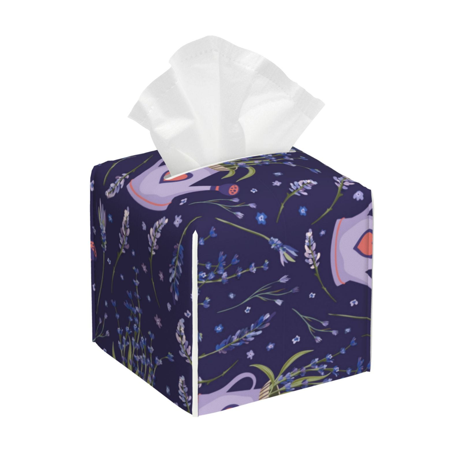 Logiee Tissue Box Cover 5X5X5'' PU Leather Tissue Holder Square Tissue ...