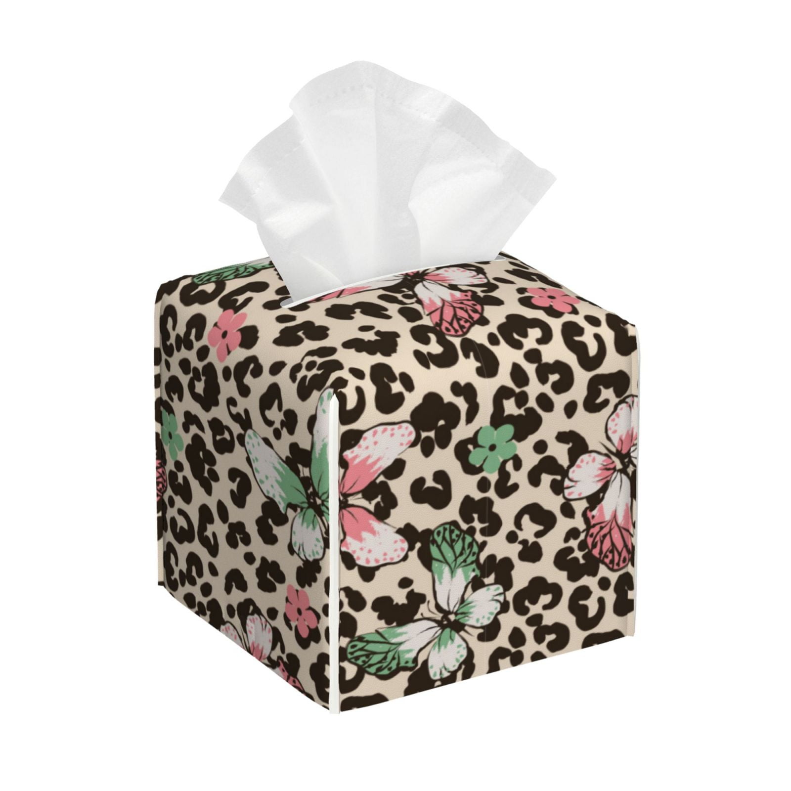 Logiee Tissue Box Cover 5X5X5'' PU Leather Tissue Holder Square Tissue ...
