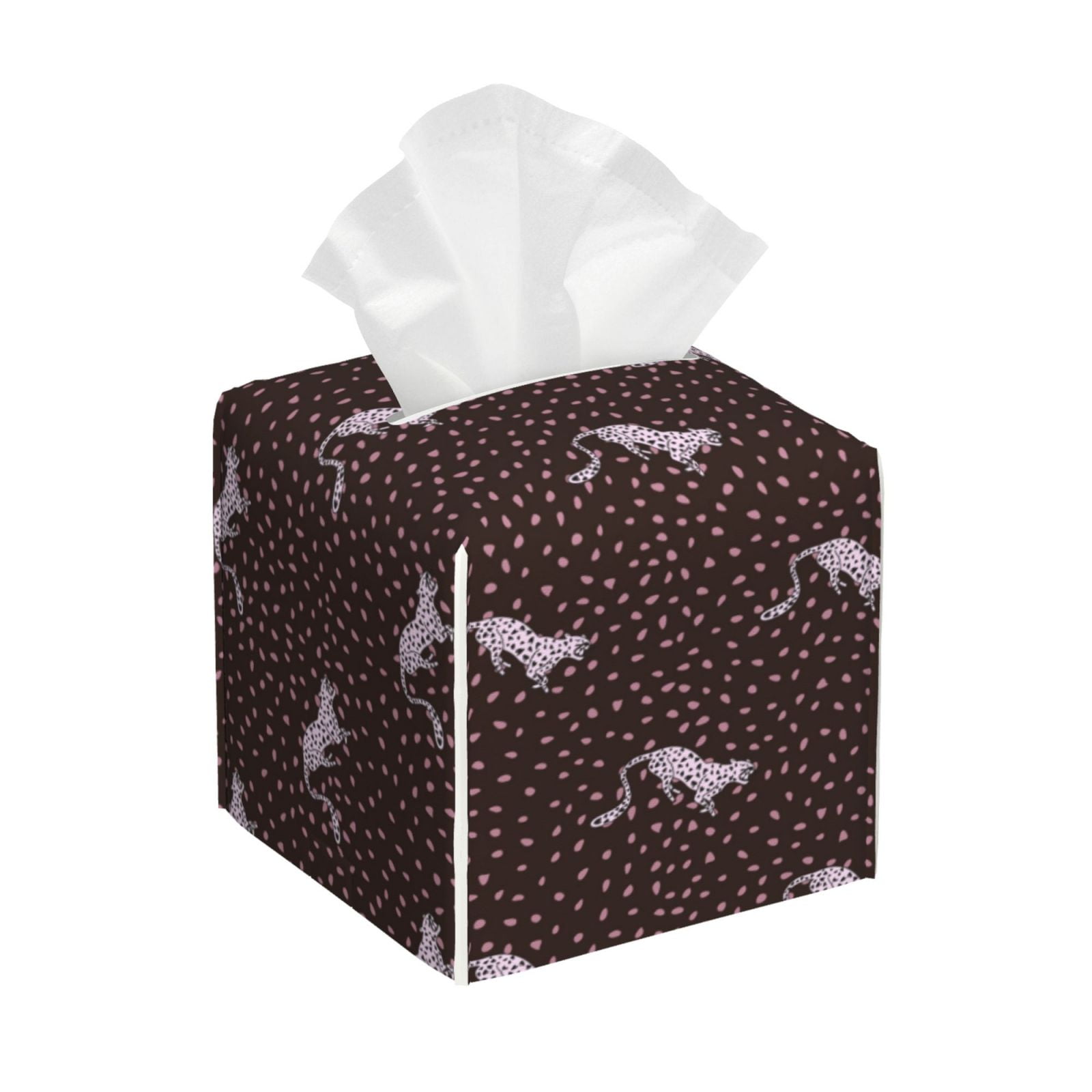 Logiee Tissue Box Cover 5X5X5'' PU Leather Tissue Holder Square Tissue ...