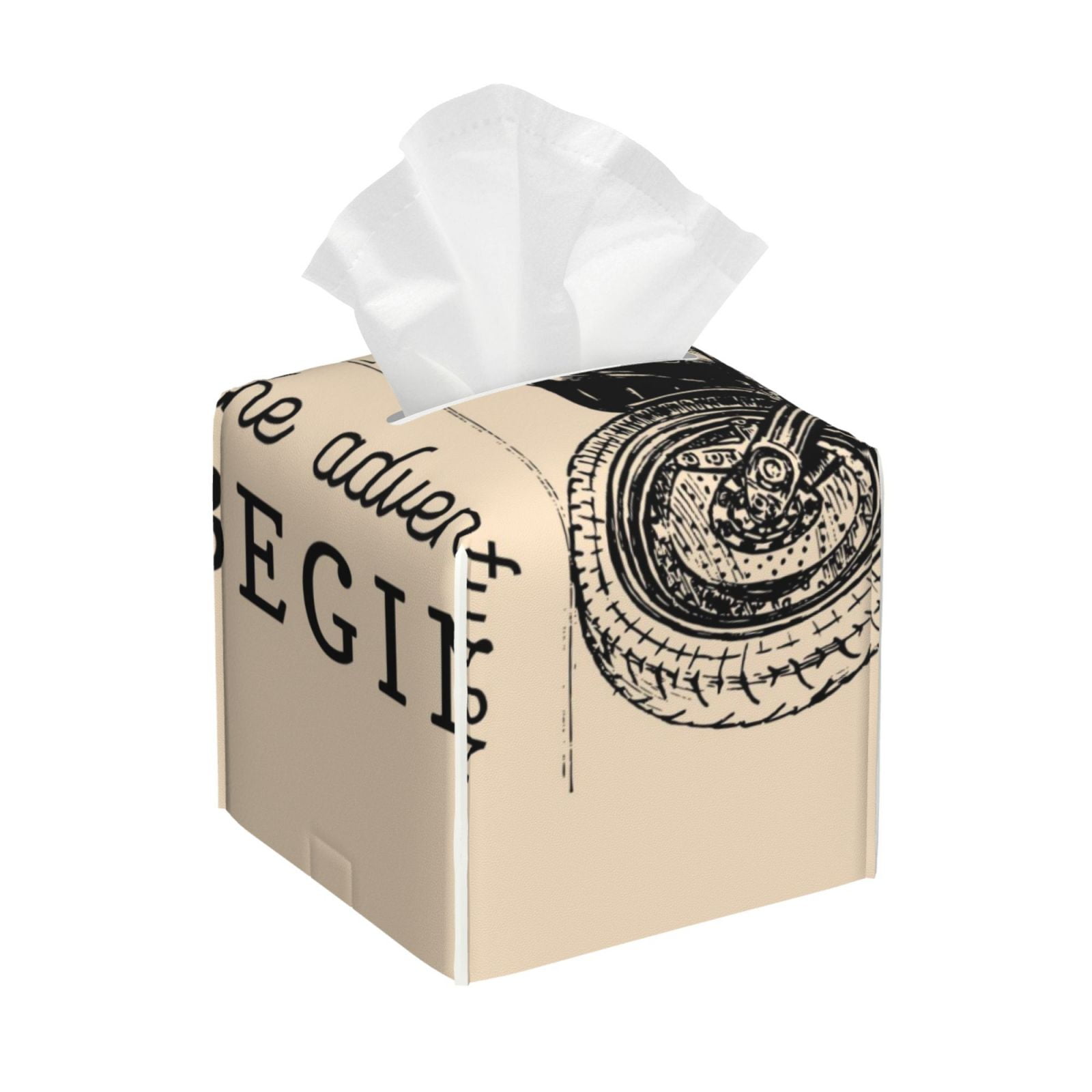 Logiee Tissue Box Cover 5X5X5'' PU Leather Tissue Holder Square Tissue ...