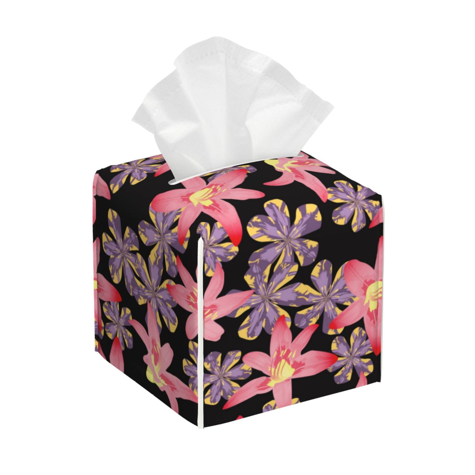 Logiee Tissue Box Cover 5X5X5'' PU Leather Tissue Holder Square Tissue ...