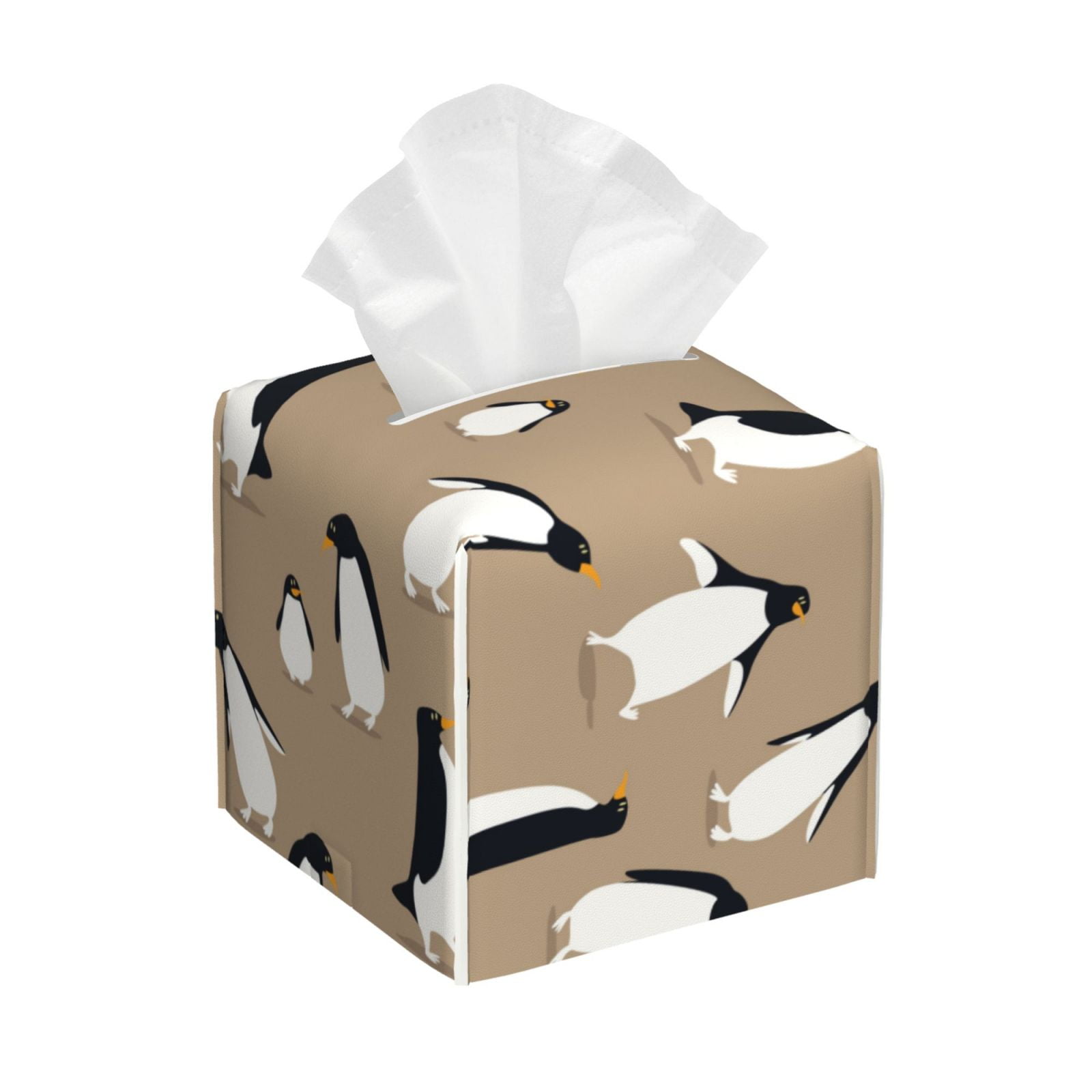 Logiee Tissue Box Cover 5X5X5'' PU Leather Tissue Holder Square Tissue ...