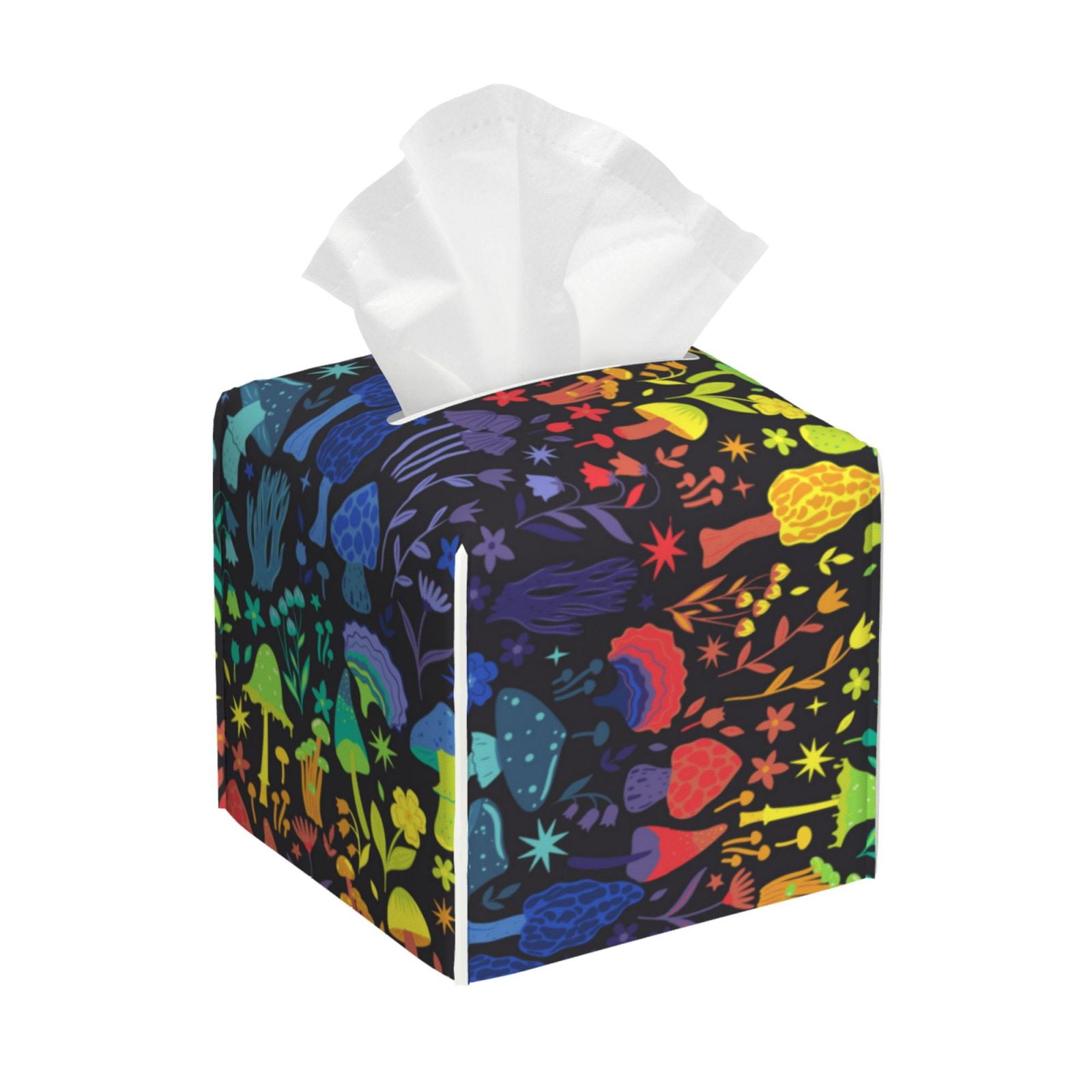 Logiee Tissue Box Cover 5X5X5'' PU Leather Tissue Holder Square Tissue ...