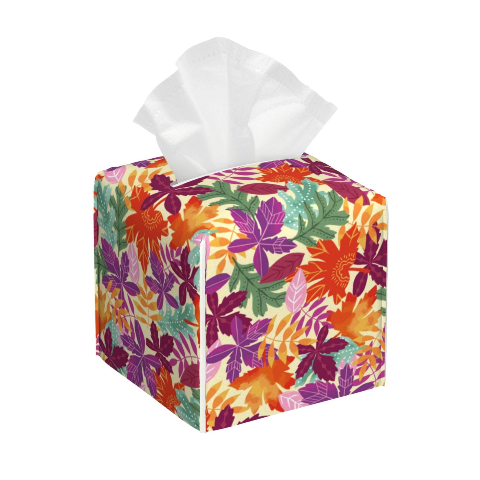 Logiee Tissue Box Cover 5X5X5'' PU Leather Tissue Holder Square Tissue ...