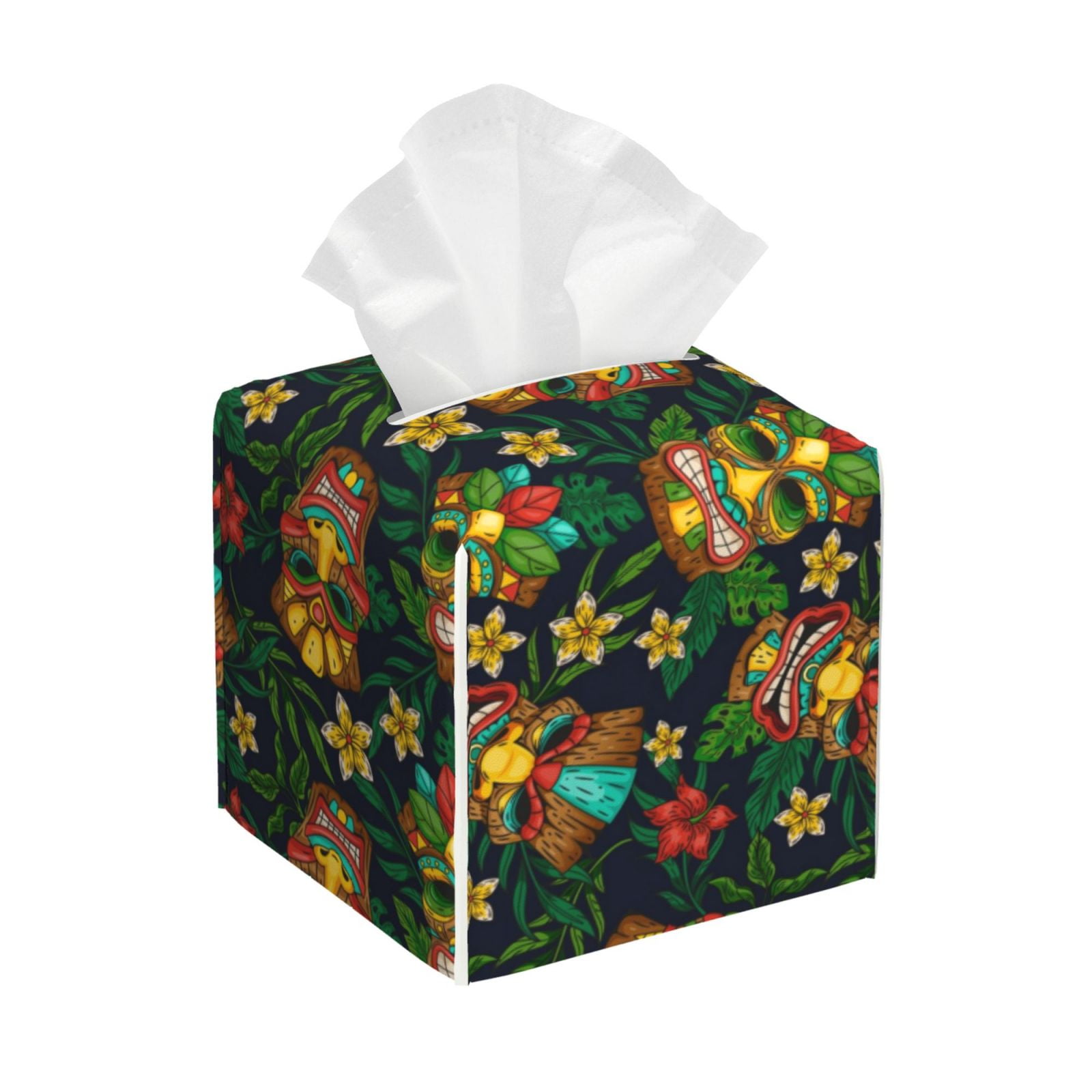 Logiee Tissue Box Cover 5X5X5'' PU Leather Tissue Holder Square Tissue ...