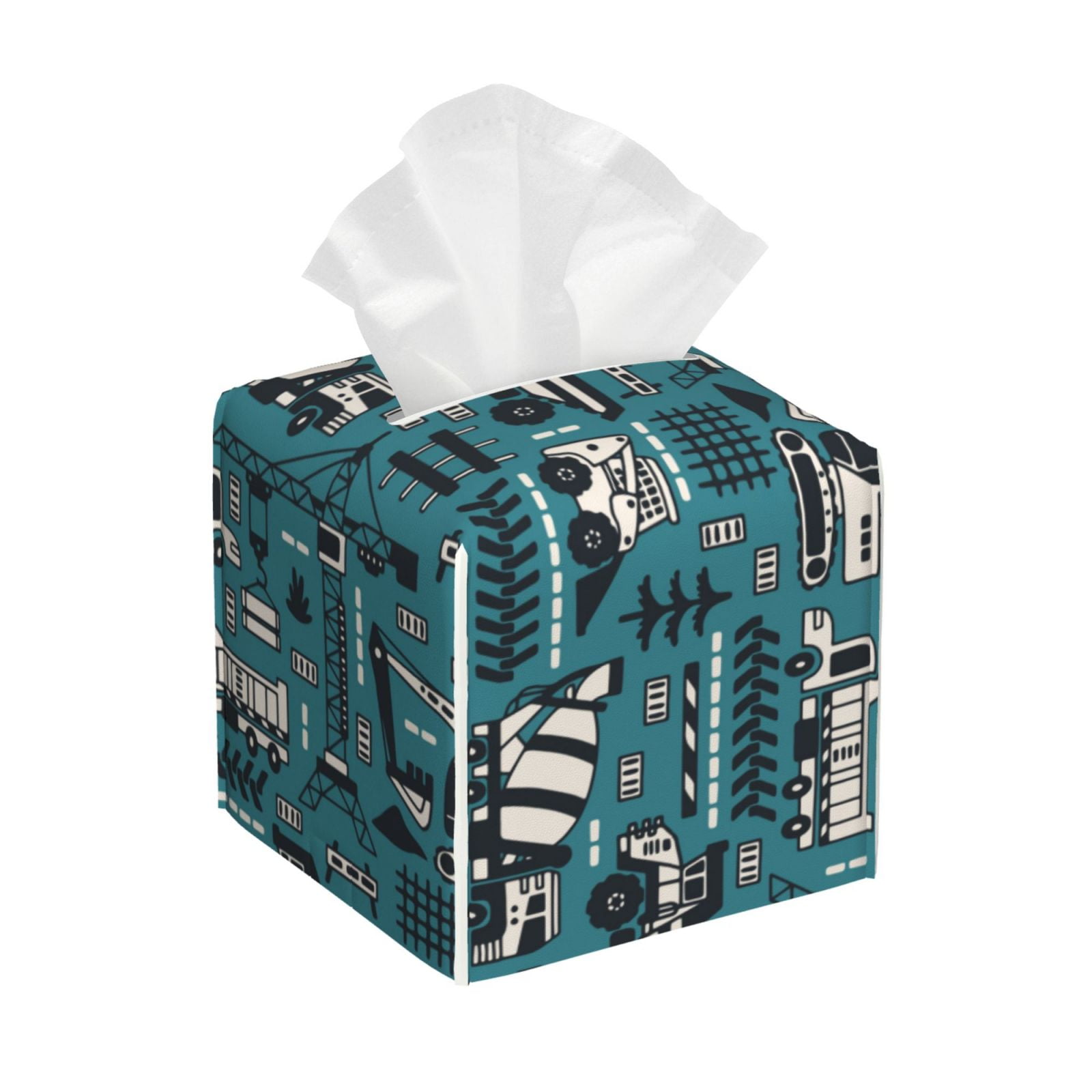 Logiee Tissue Box Cover 5X5X5'' PU Leather Tissue Holder Square Tissue ...