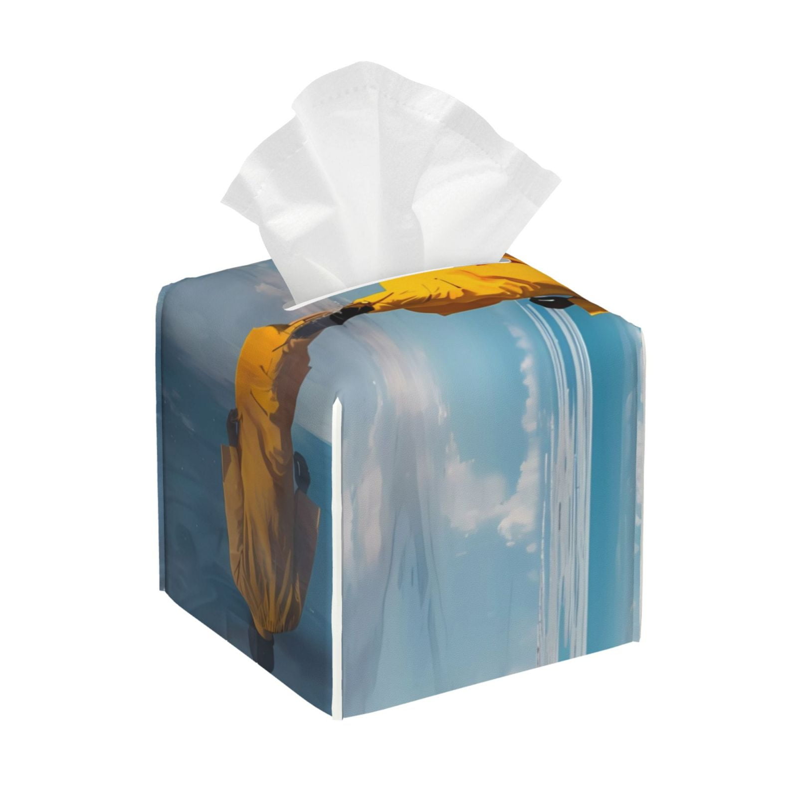 Logiee Tissue Box Cover 5X5X5'' PU Leather Tissue Holder Square Tissue ...