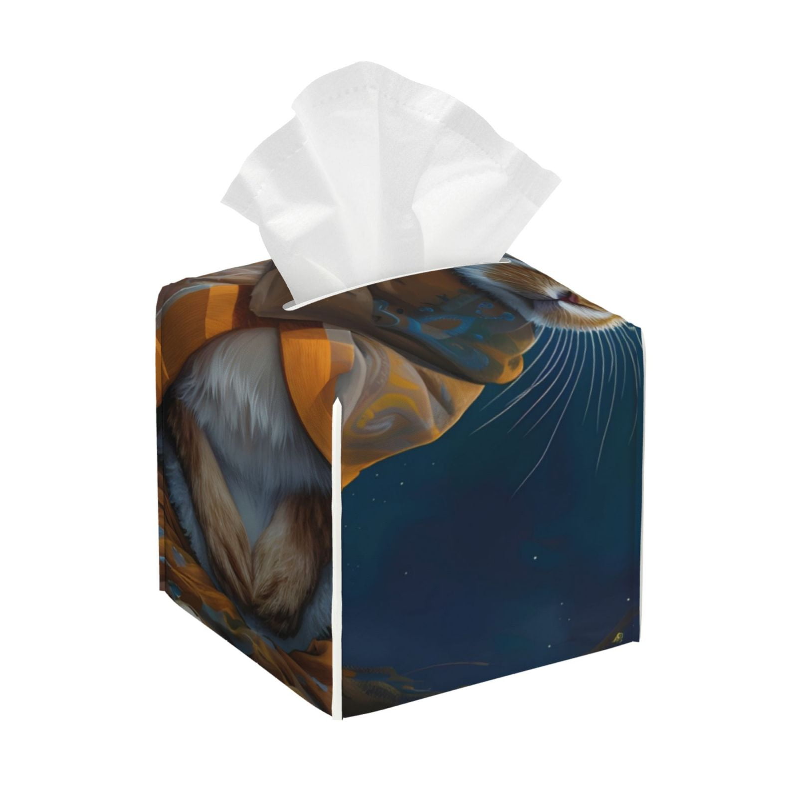 Logiee Tissue Box Cover 5X5X5'' PU Leather Tissue Holder Square Tissue ...